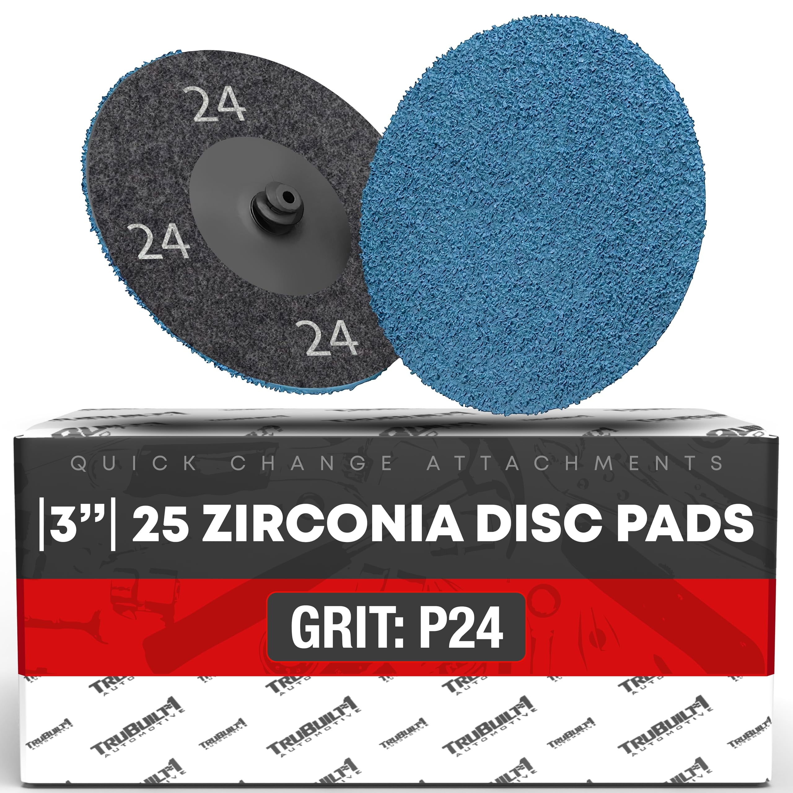 Pack of 25 3" Roloc Disc Sanding Surface Conditioning Disc, 24 Grit ...