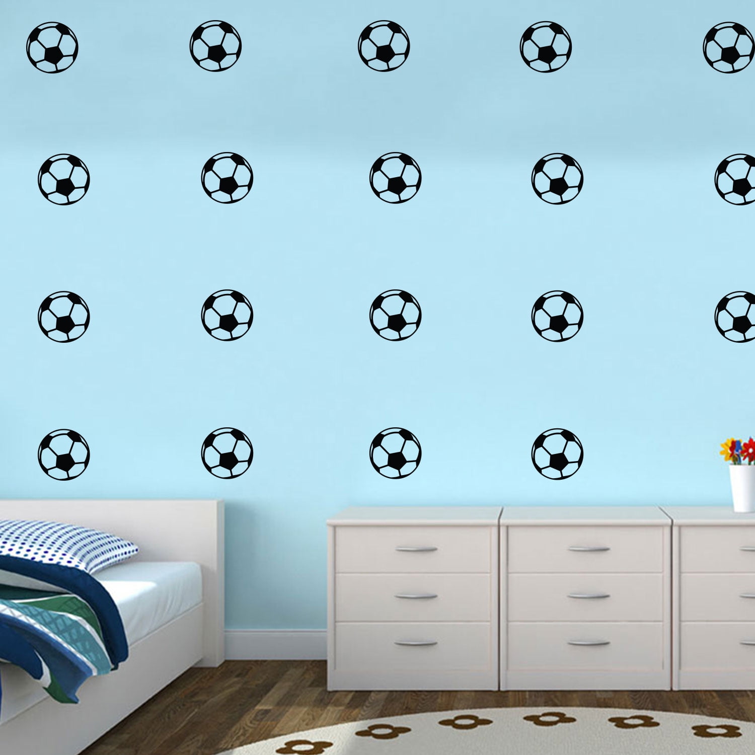 Pack of 25 Soccer Balls - Vinyl Wall Art Decals - 1.5" x 1.5" Each one ...