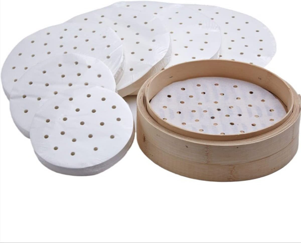Pack of 250 Dim Sum Paper as Underlay for Bamboo Steamer, Hot Air Fryer ...