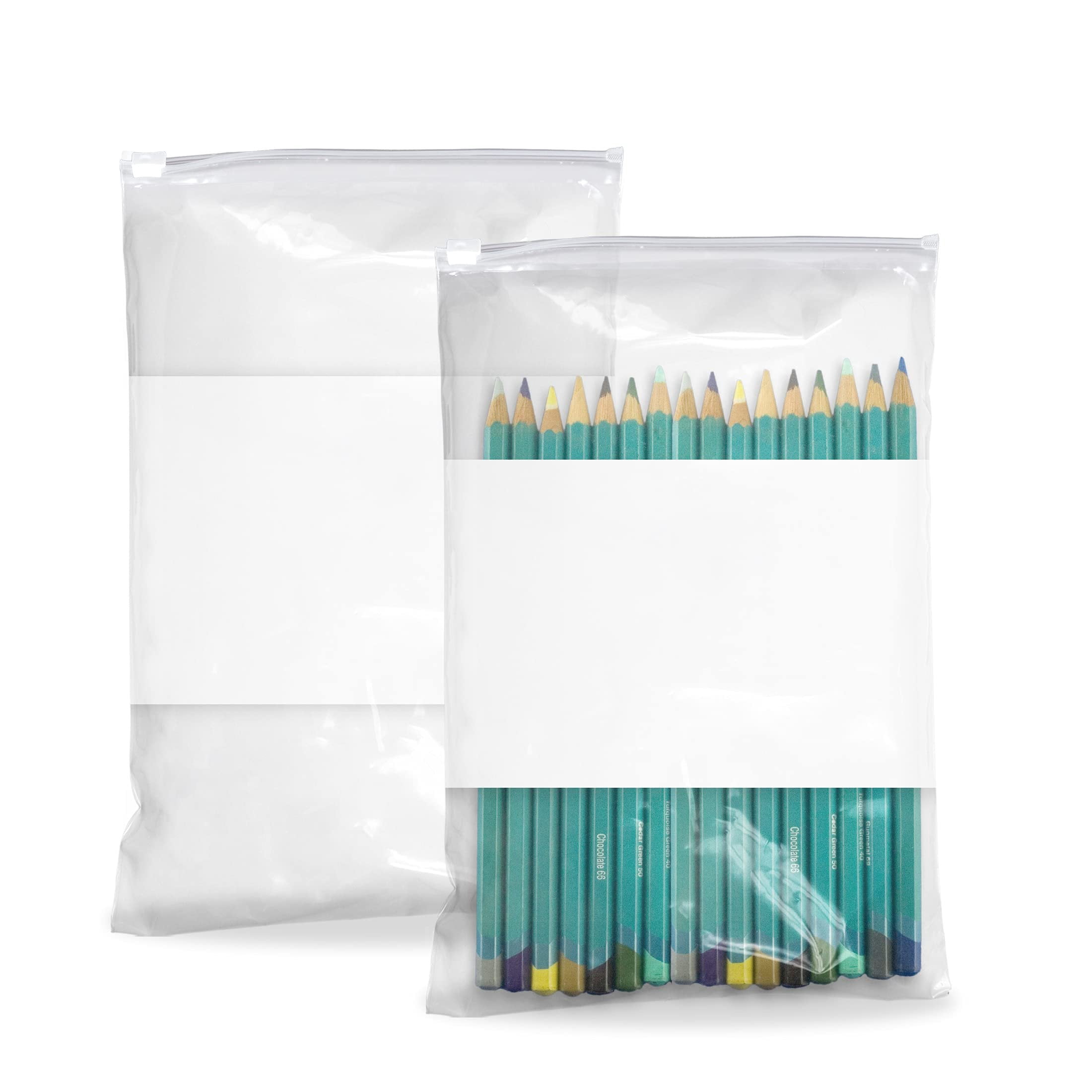 Polyethylene Slide Zipper Bags, White Block 3 Mil, 250 Count, 6 x 9 in ...