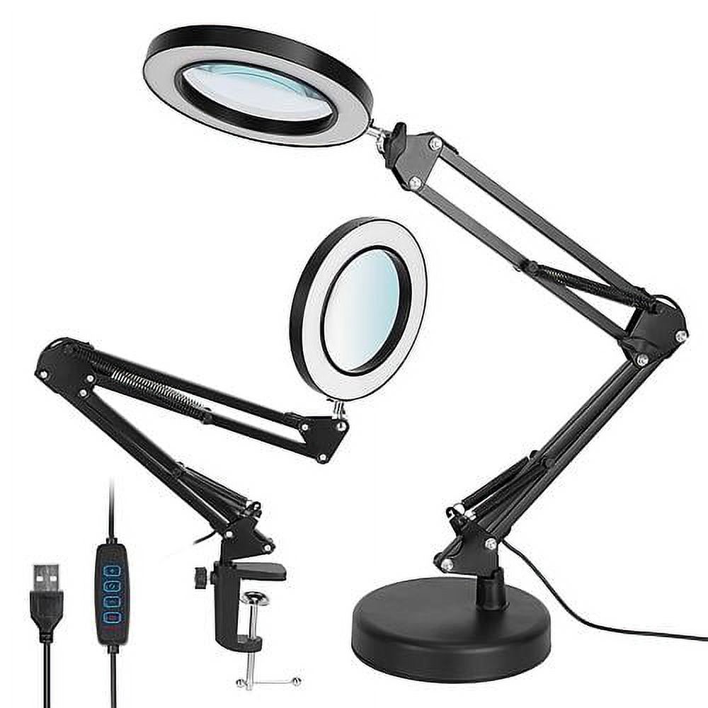 [Pack of 3] 2-in-1 LED Magnifier Desk Lamp 8x Magnifying Glass with ...