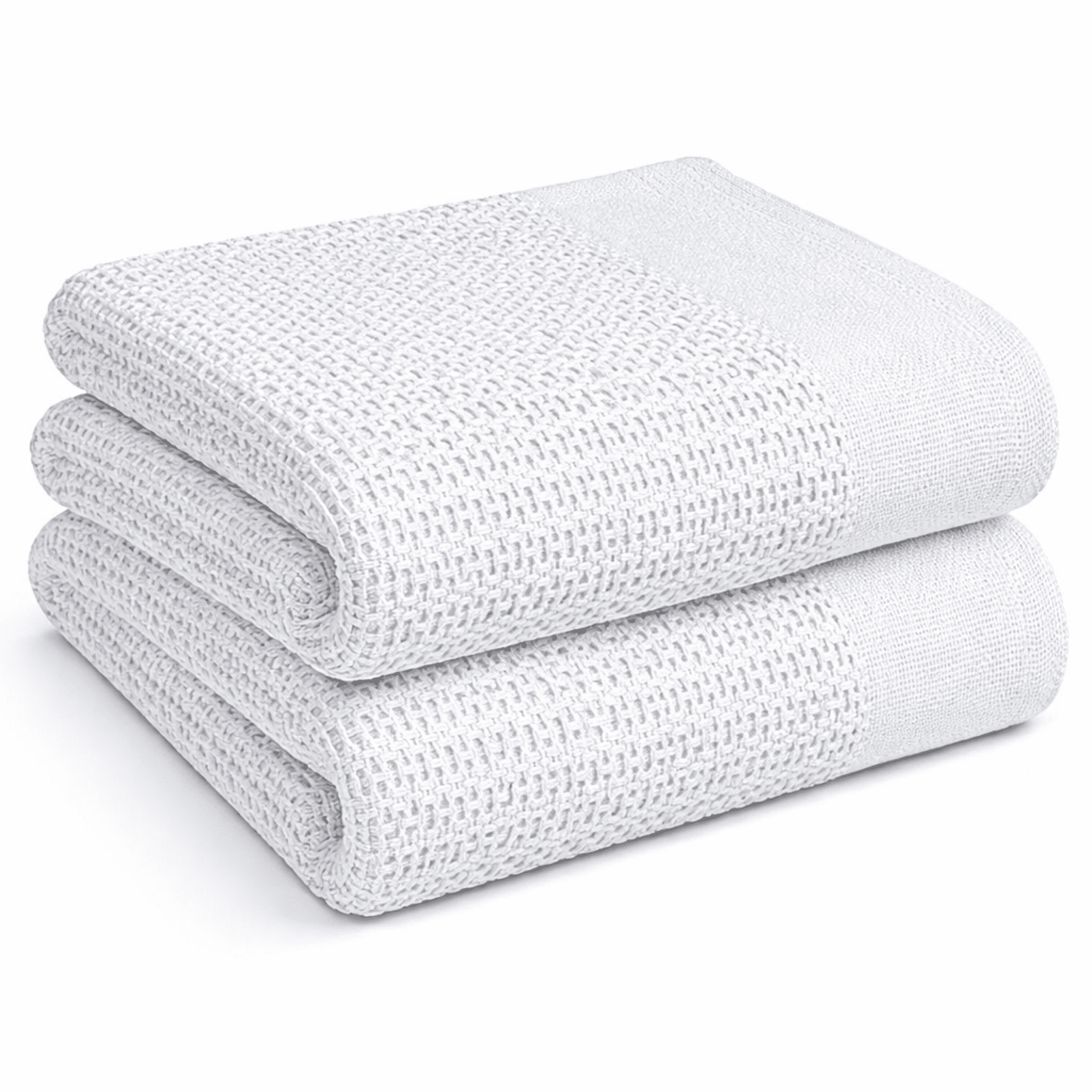 Pack of 3 AmeriClassic 100% Cotton Thermal Blanket, White, 66x90 Inch ...