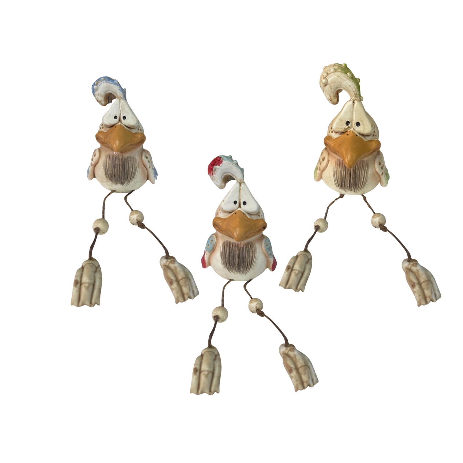 Pack of 3 Funny Chicken Decor Yard Art, Resin Rooster Outdoor Statues ...