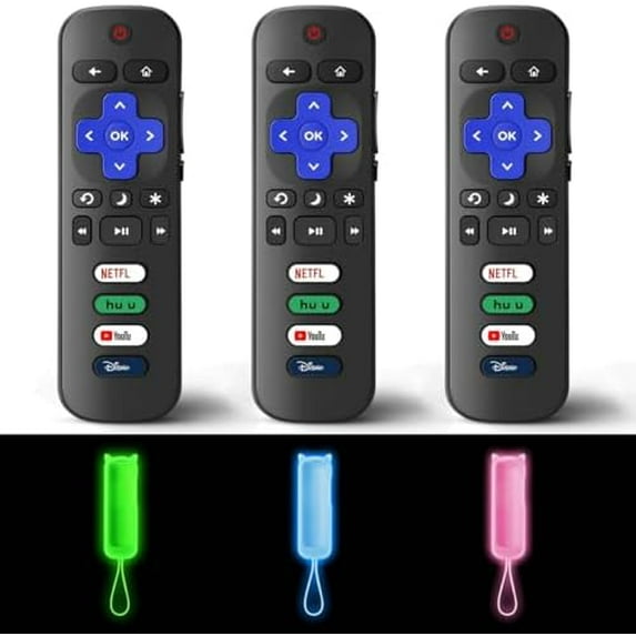 (Pack of 3) Replacement Remote Only for Roku TV with Soft Protective ...