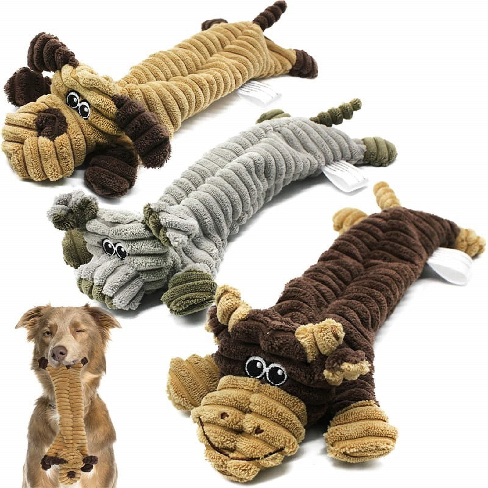 Walmart 3-Pack Plush Squeaky Dog Toys, Indestructible for Large Dogs ...