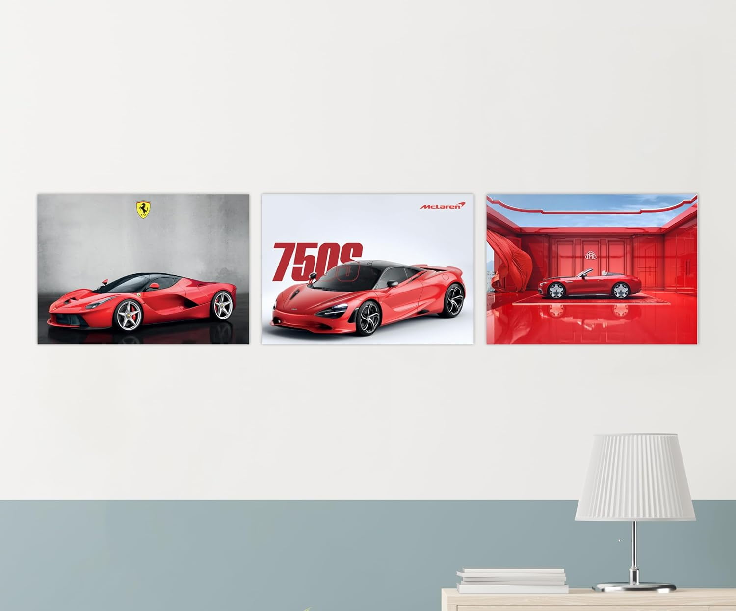 Pack of 3 - Super Cars Canvas Wall Posters 8.3X11.7 inch (A4 Size ...
