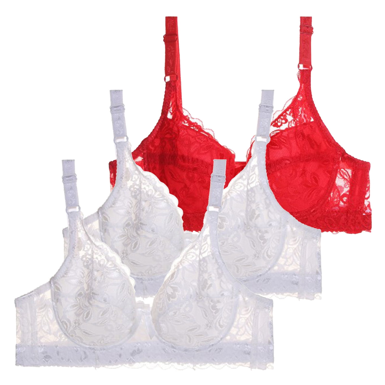Pack of 3 Women Womens Bras Comfortable No Wire Bras with Underwire ...