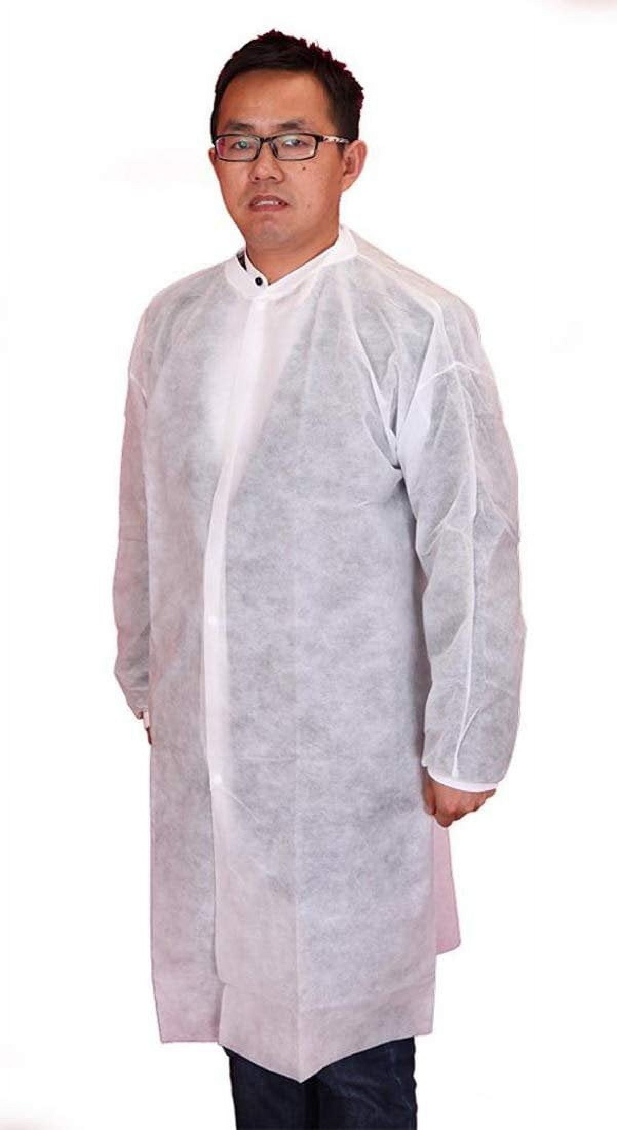 Disposable Lab Coats for Adults, Large. Pack of 30 White Disposable ...