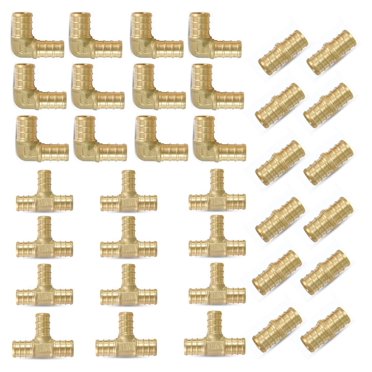 1/2 PEX Straight Coupling Fittings Crimp Brass for PEX Pipe Plumbing Jobs - Walmart.com