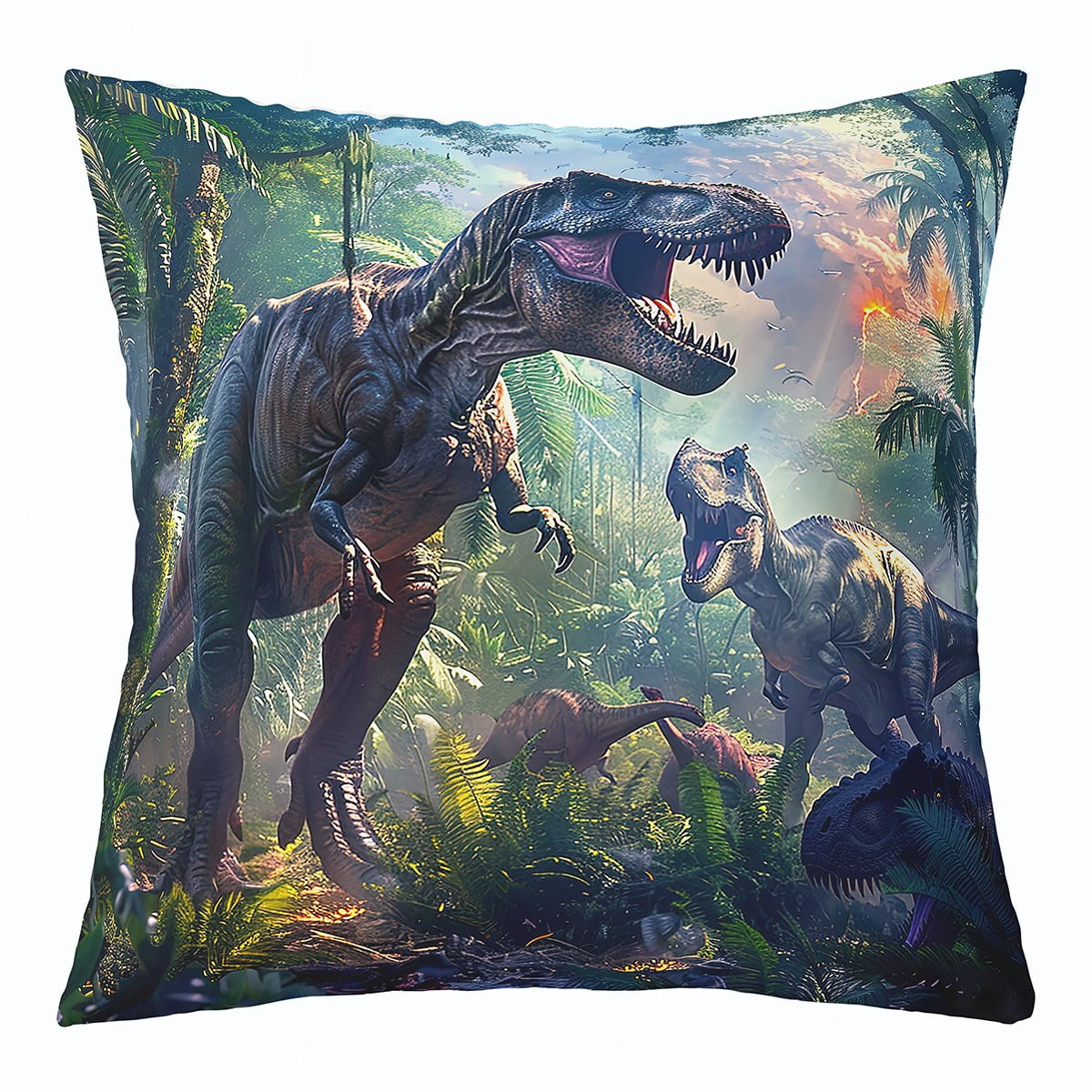 Pack Of 4 3D Dinosaur Throw Pillow Covers Dino Silhouettes Jurassic ...
