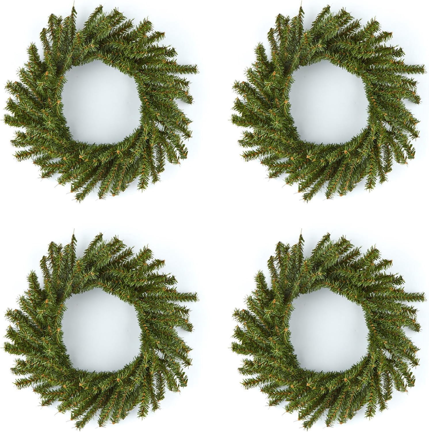 Pack of 4 Artificial Holiday Pine Wreaths (12 Inch) by Factory Direct ...