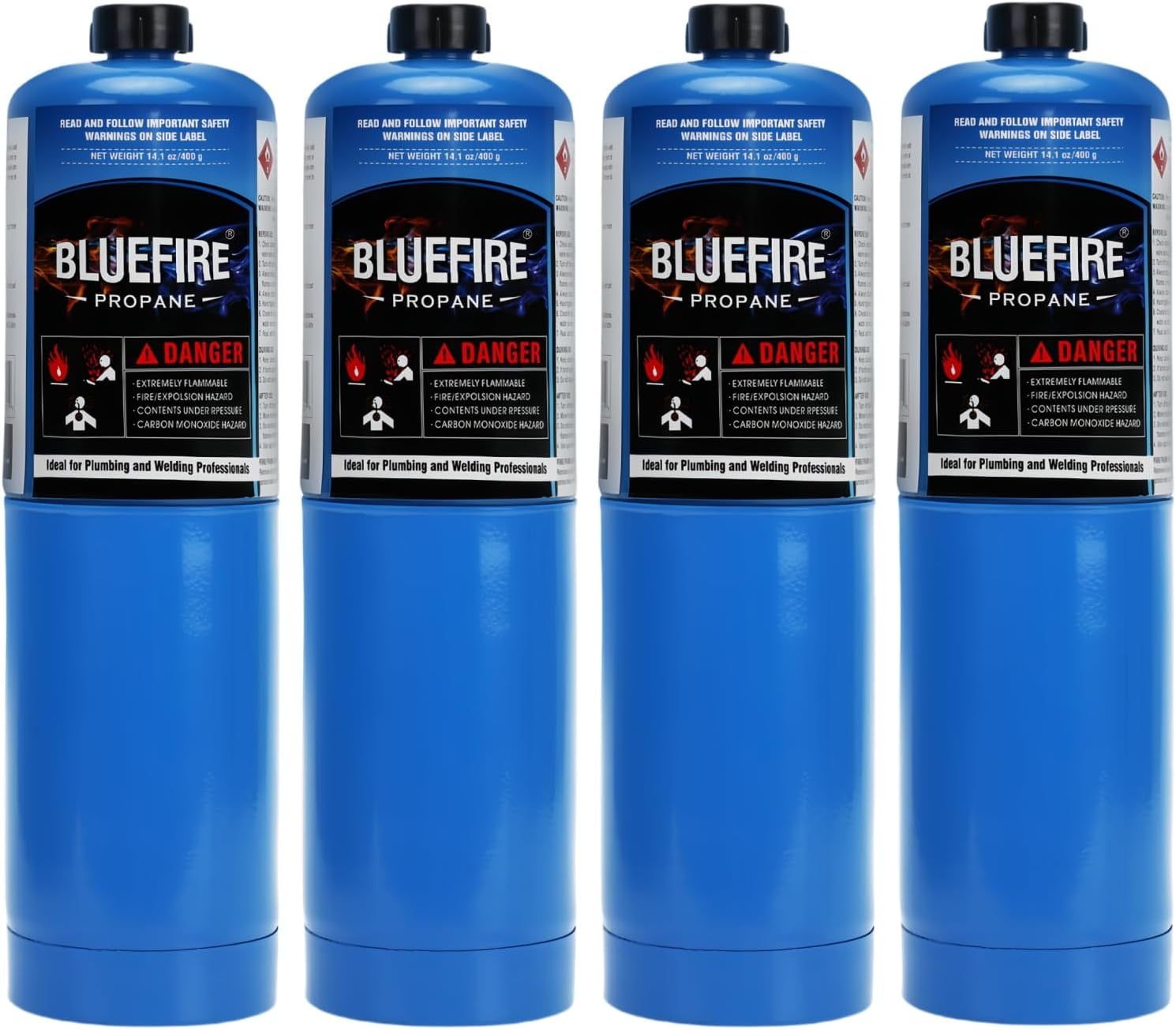 Pack of 4 BLUEFIRE Standard Propane Gas Cylinder/Canister,Propane Cylinder Propane Tank Small ...