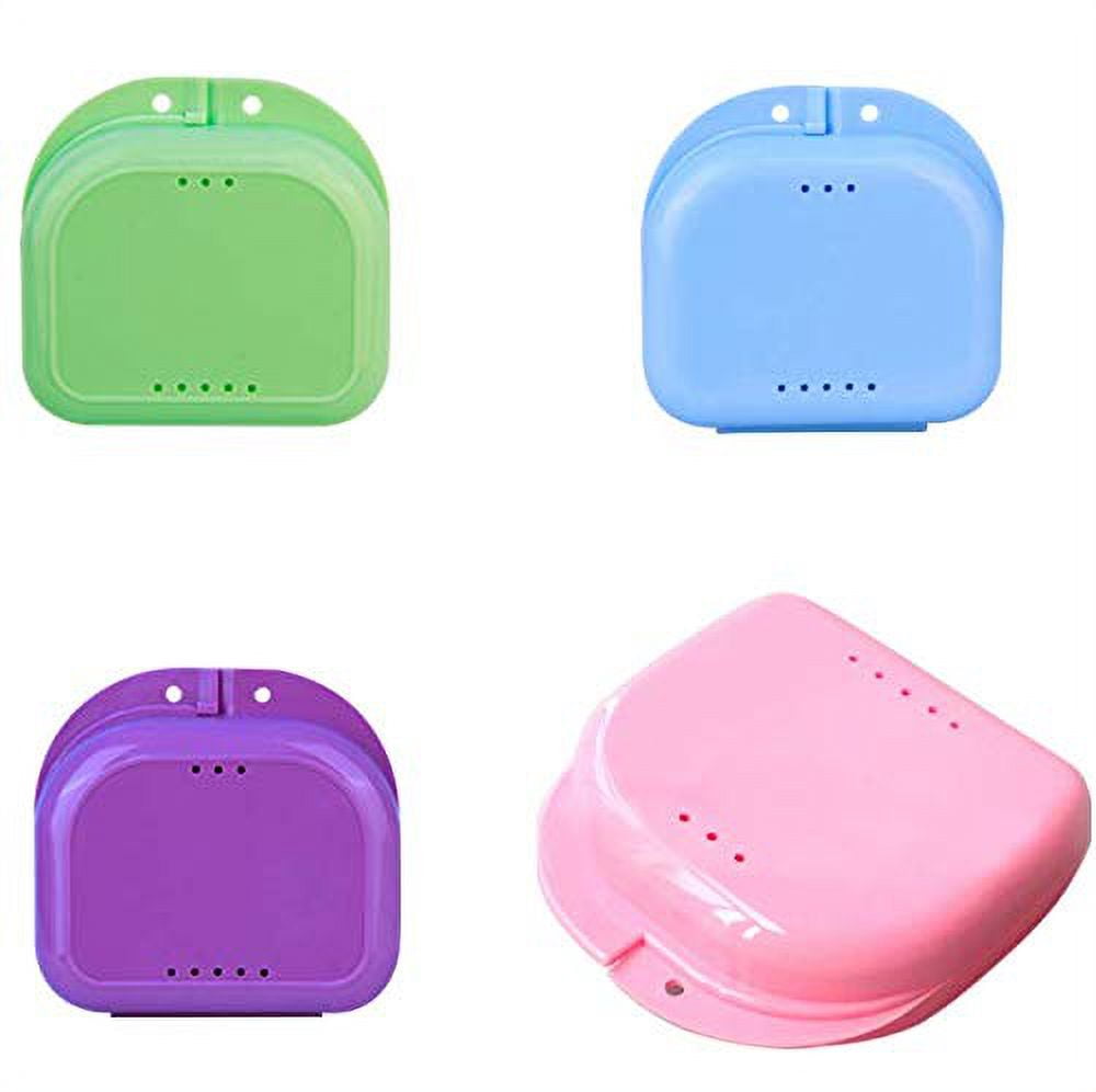 Pack of 4 Dentures Container False Tooth Locator with Air Vent Holes ...