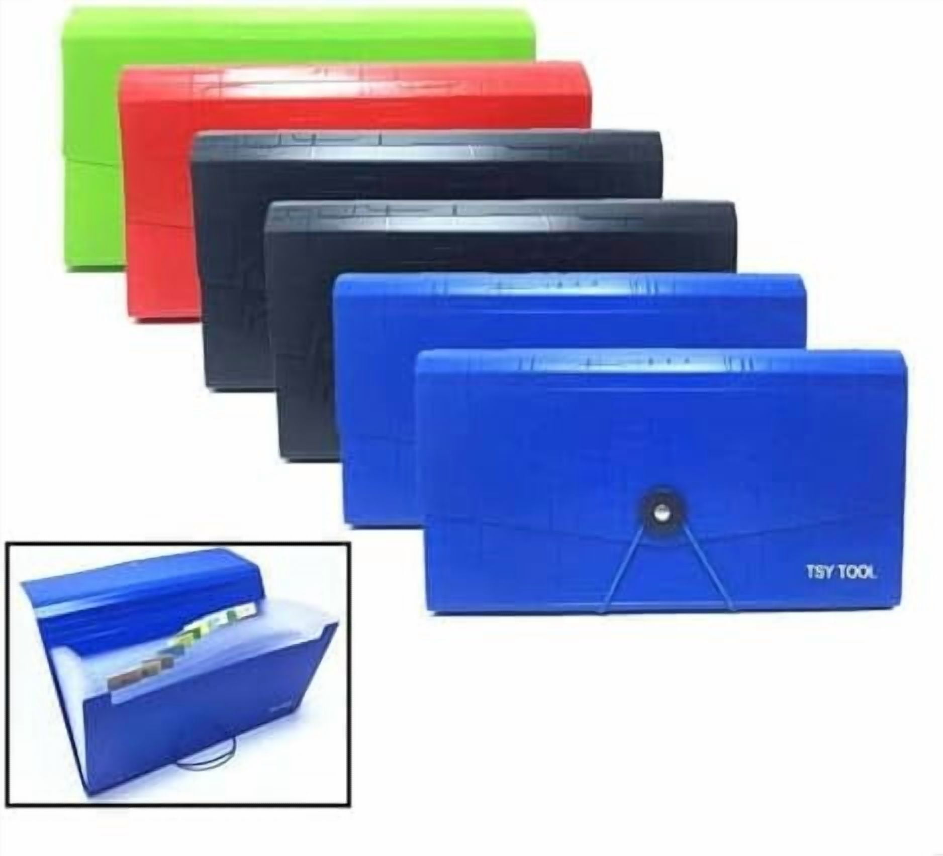 Pack of 4 Expandable File Folder,10"x5.5" Portable Accordion Document ...