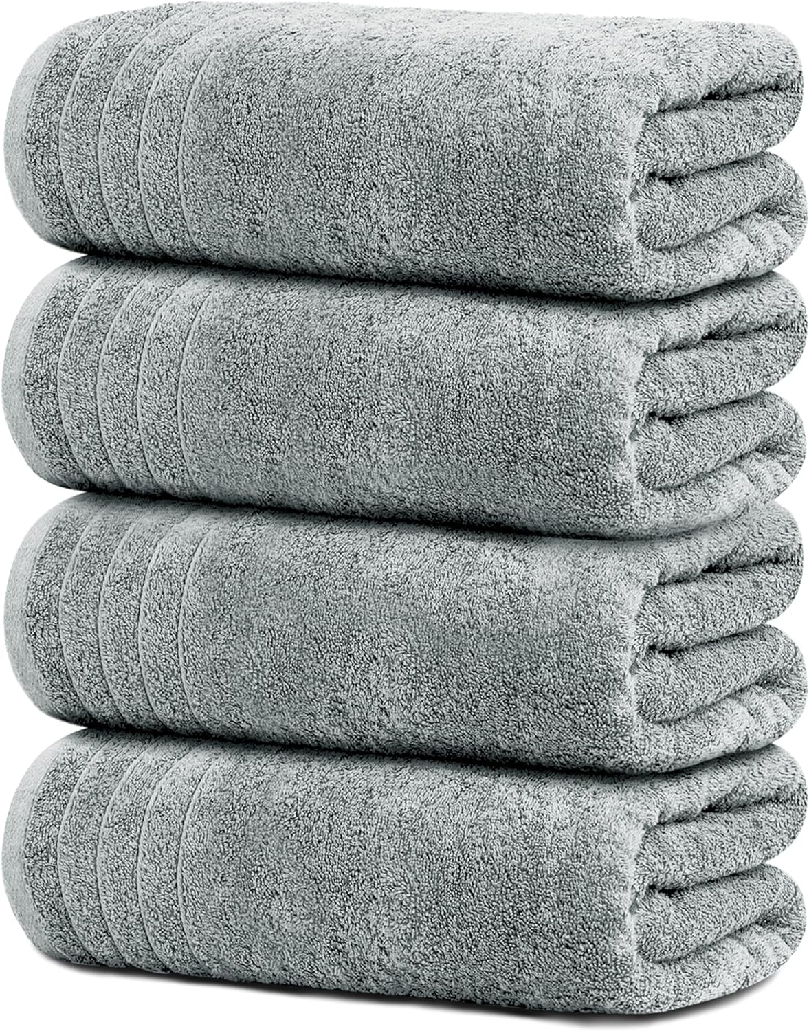 Pack of 4 Extra Large Bath Towels 30 X 60 Inches, 100% Cotton, Larger ...