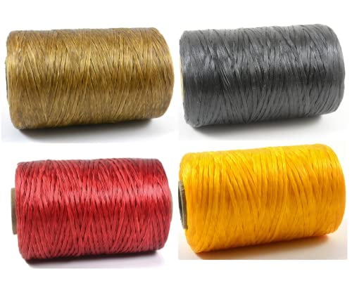 Pack of 4 - Kulay Artificial Deer Sinew Waxed Flat Polyester Thread for ...