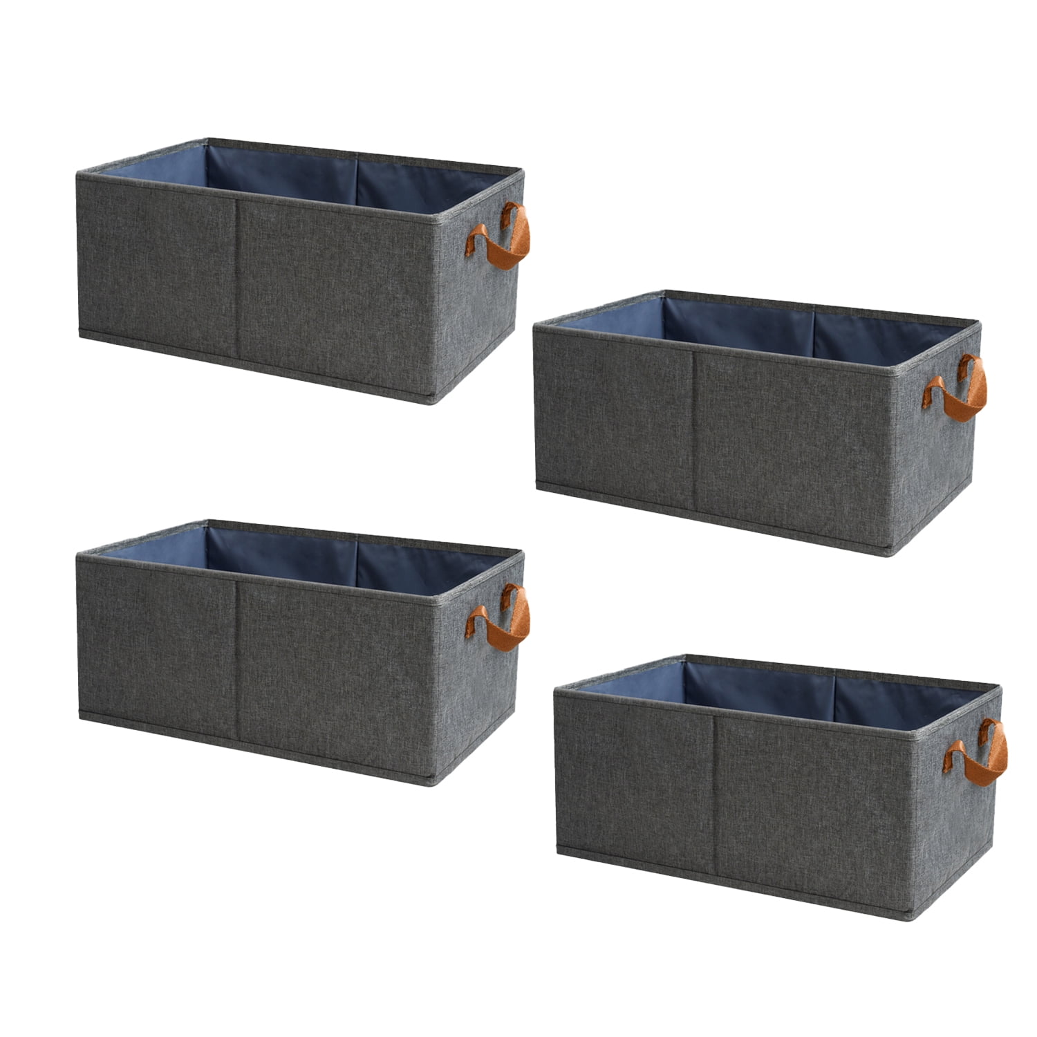 Pack of 4 Large Capacity Storage Bins Closet Organizer System, Sturdy ...