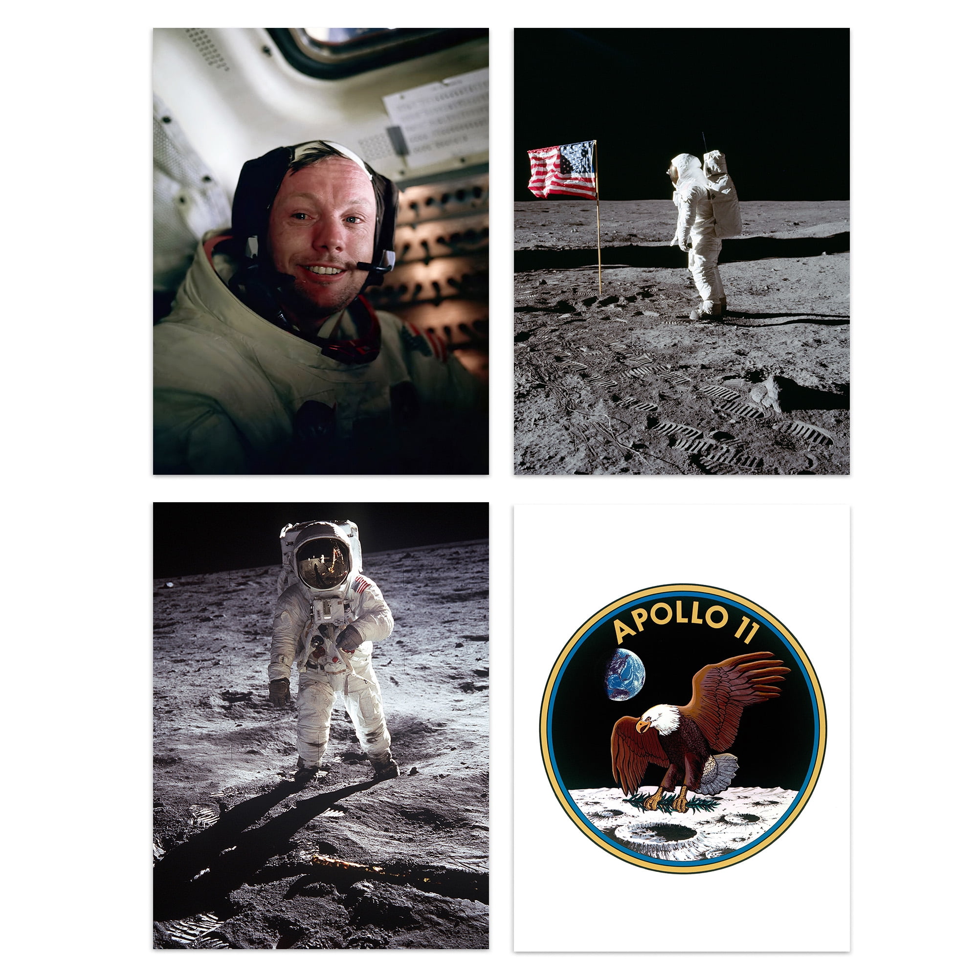 Pack of 4 NASA Space Apollo 11 Mission Emblem Moon Landing 50th ...