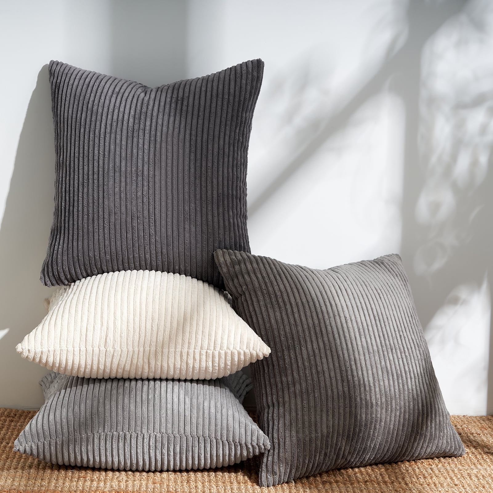 Pack of 4 Pillow Covers 16x16 Grey Gradient Color-Clash Design ...