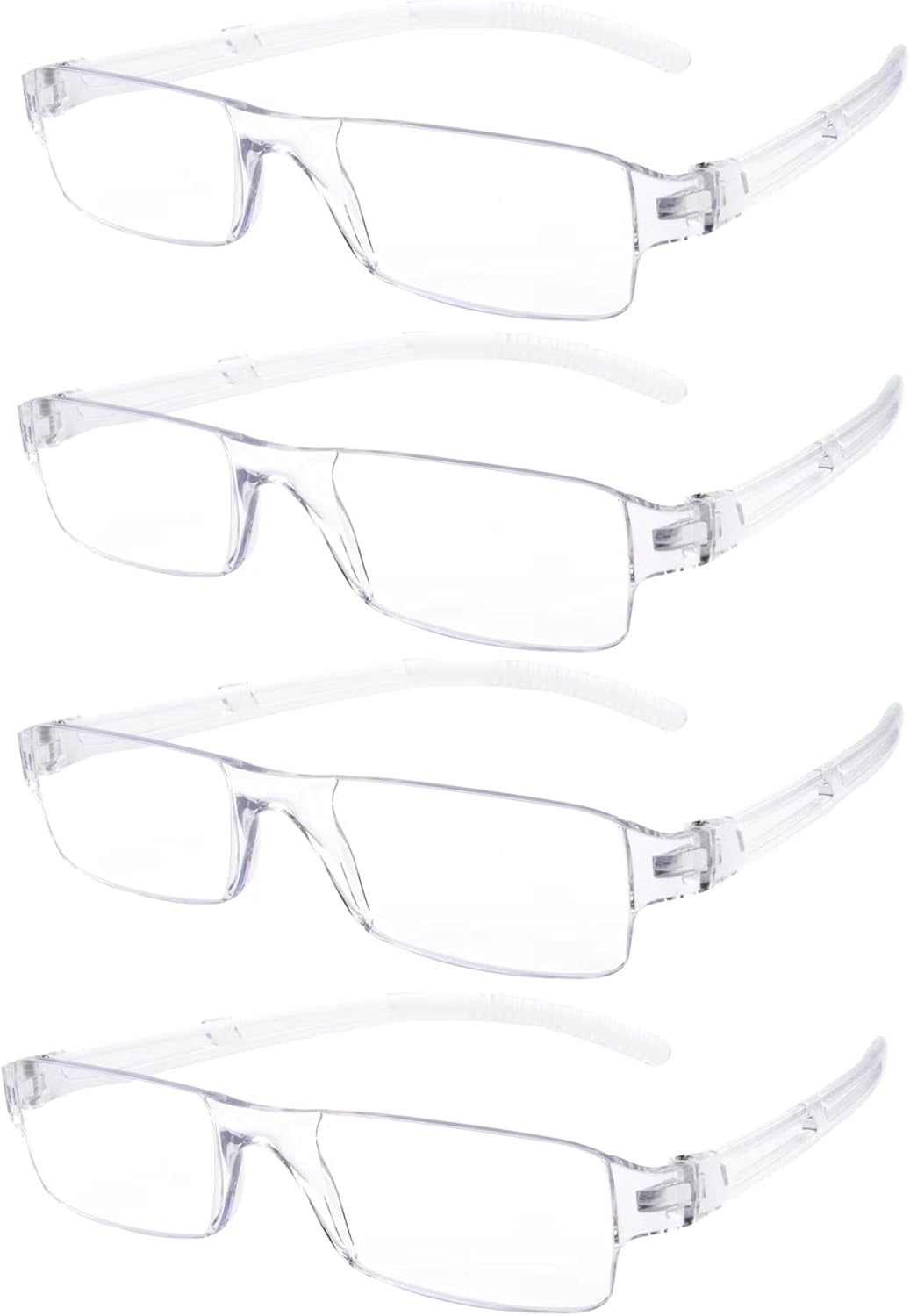 Pack 4 Rimless Reading Glasses,Blue Light Clear Frames Reader ...
