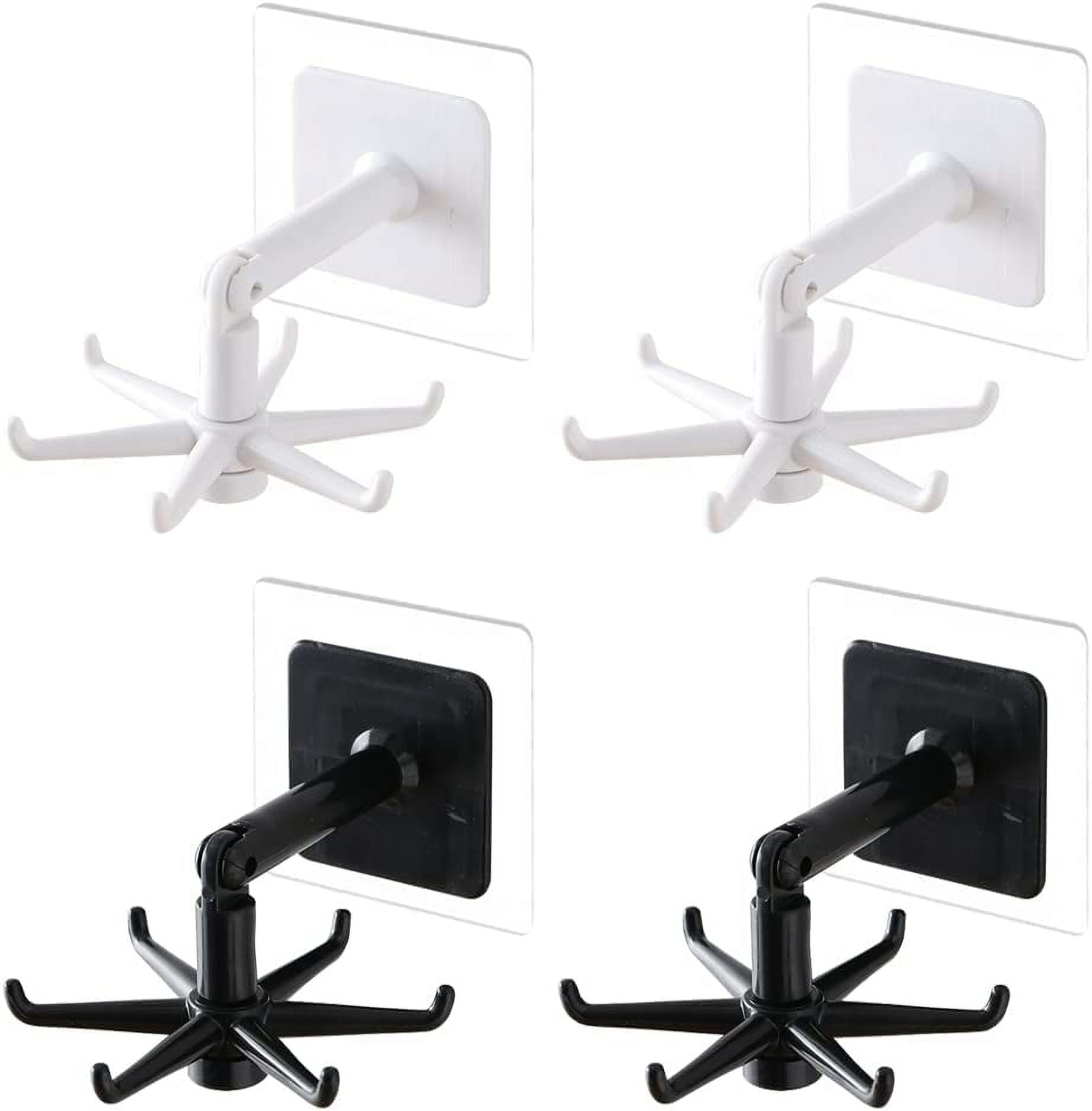 Pack of 4 Rotating Folding Hooks, 360° Rotation Kitchen Hook Rack ...