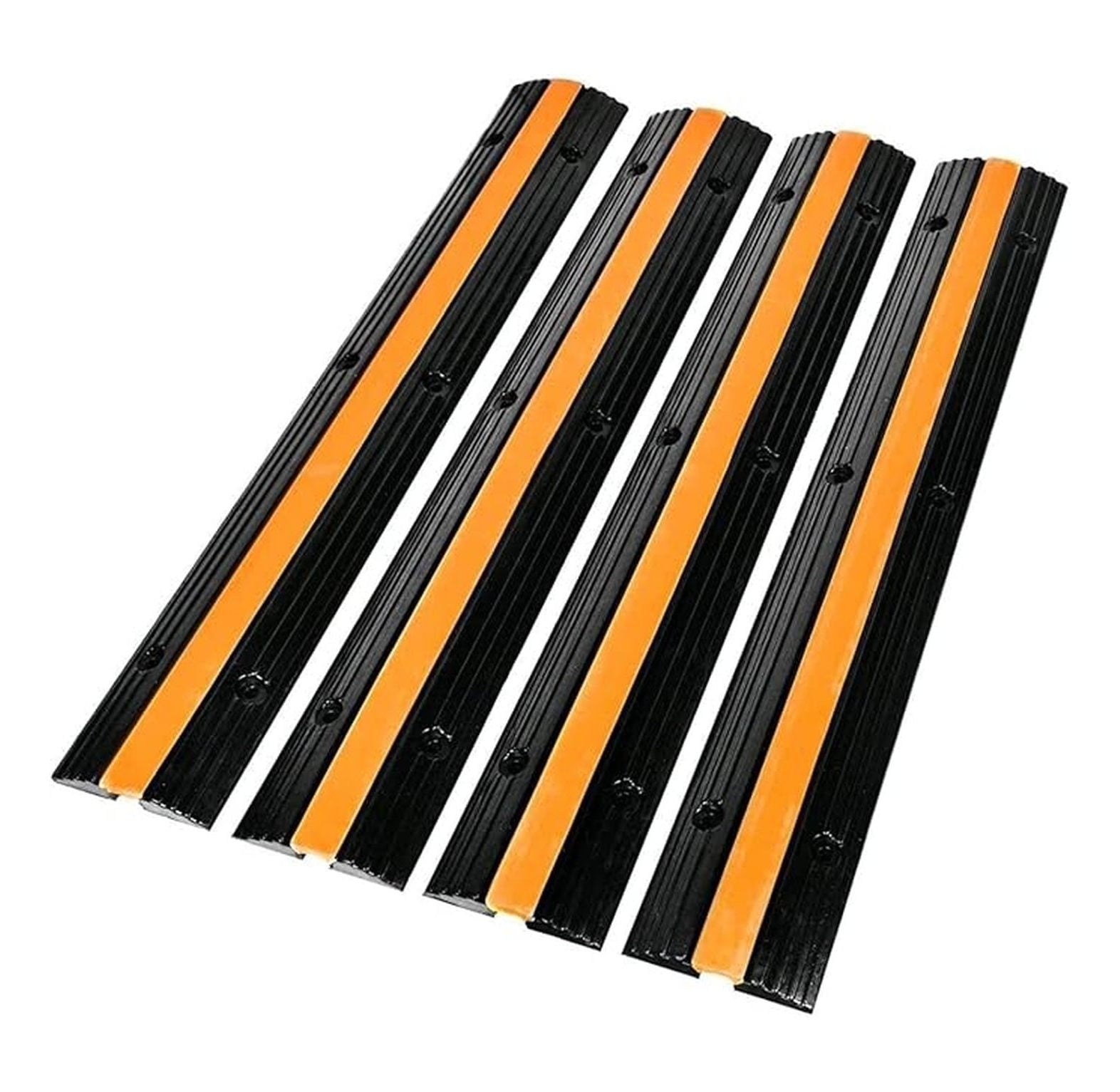 Pack of 4 Rubber Cable Protector Ramps, 1 Channel Heavy Duty Vehicle ...