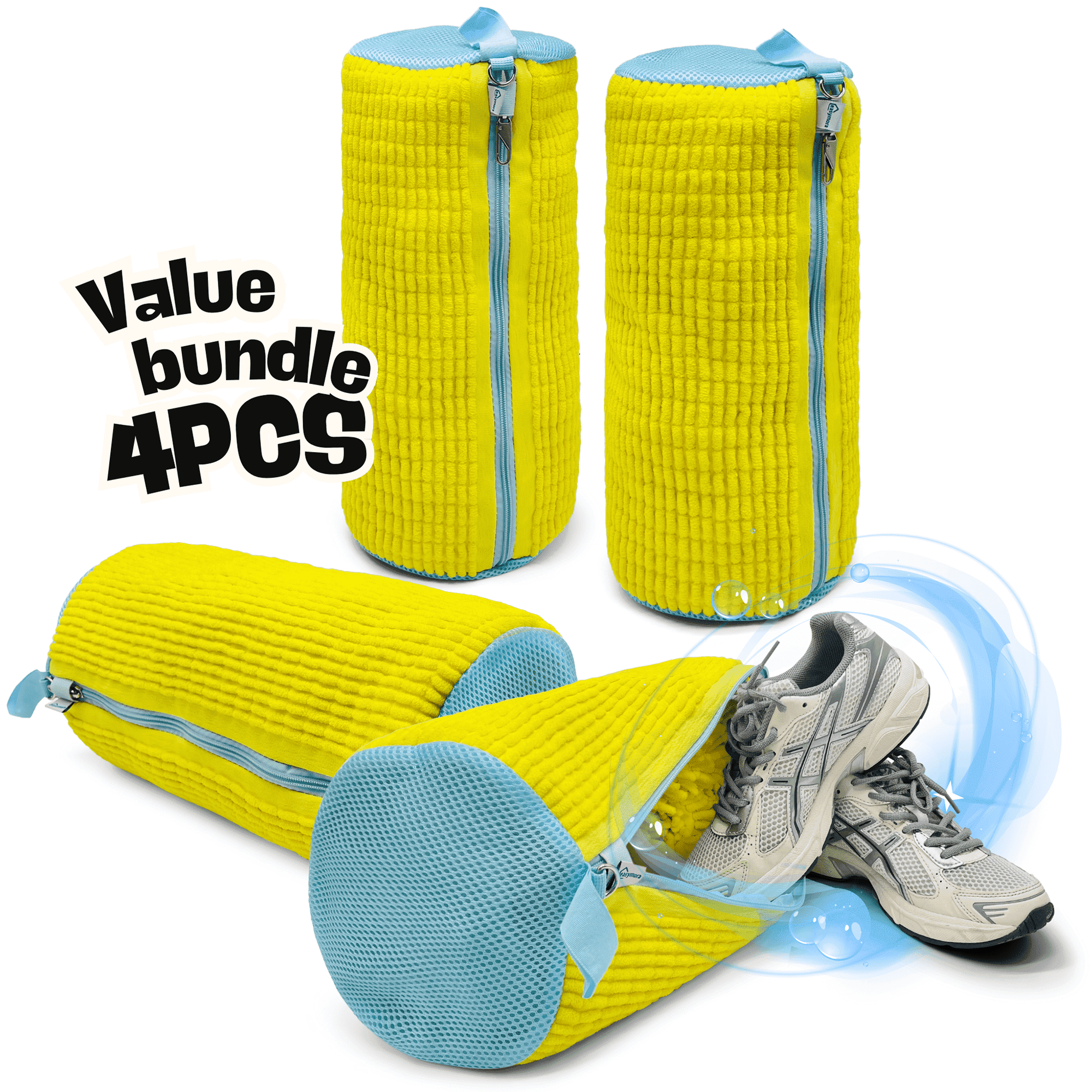 Easymora 4-Pack Mesh Washing Bags for Shoes with Zipper Lock, Reusable ...