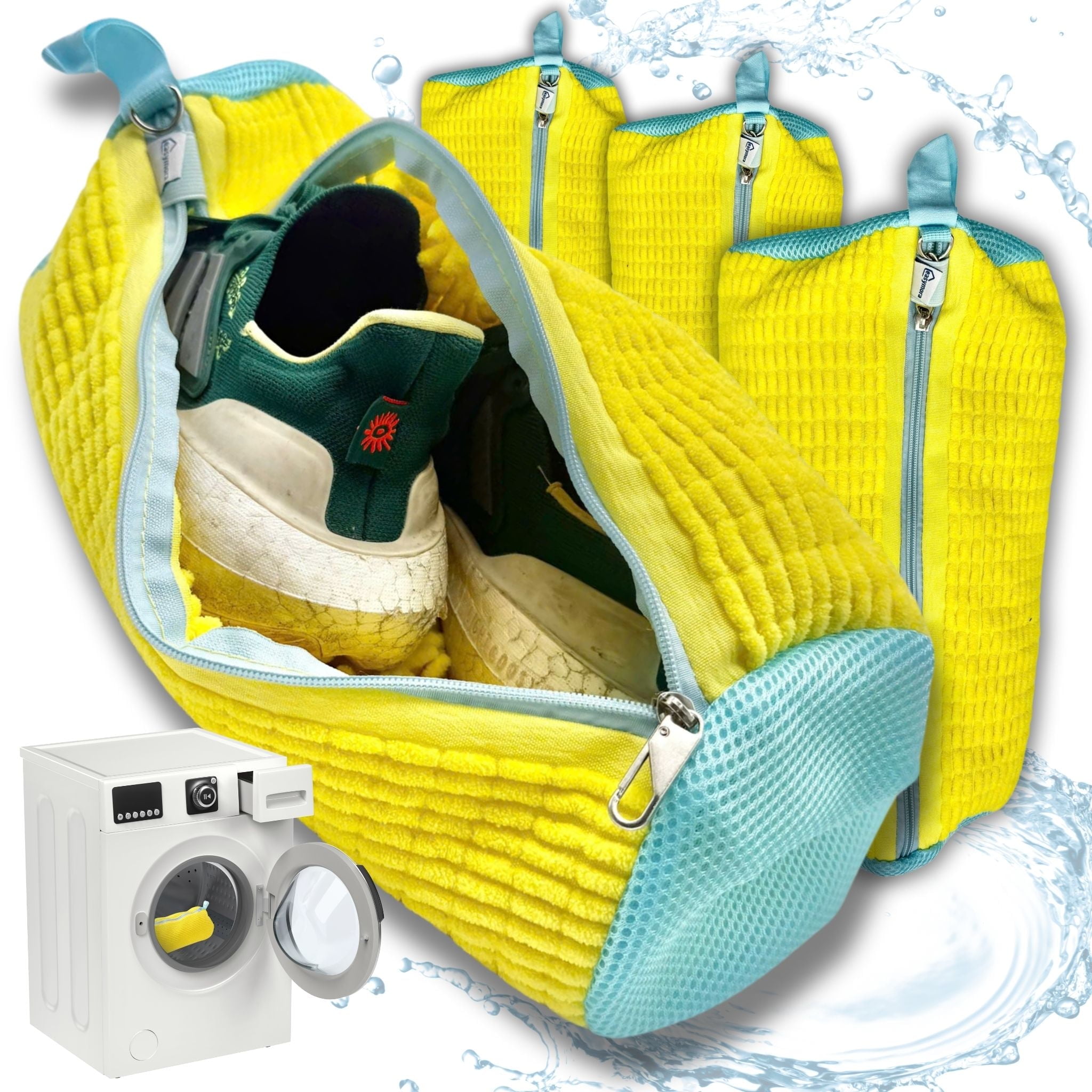 4Pcs Large Shoe Washing Machine Bag 16''(L) x 8''(W) - Reusable Shoe ...