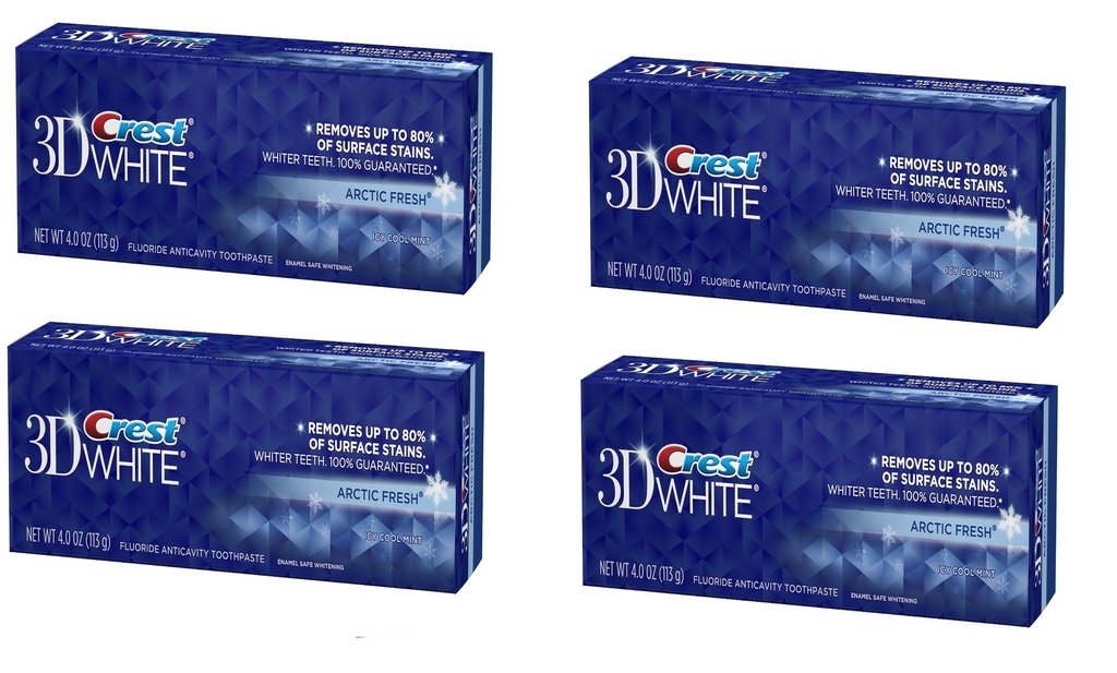 (Pack of 4 Tubes) Crest 3D White Arctic Fresh Anti-Cavity Teeth ...