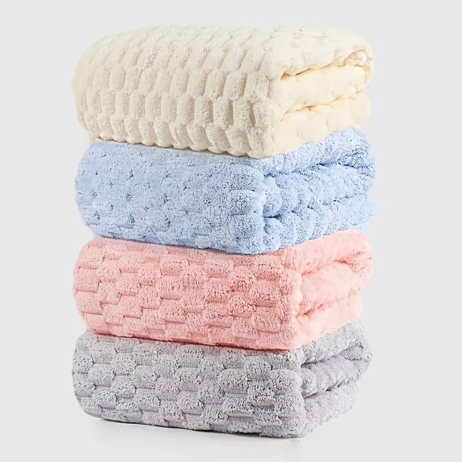 Pack Of 4 Waffled Super Soft Bath Towels - Super Absorbent Quick-Drying ...