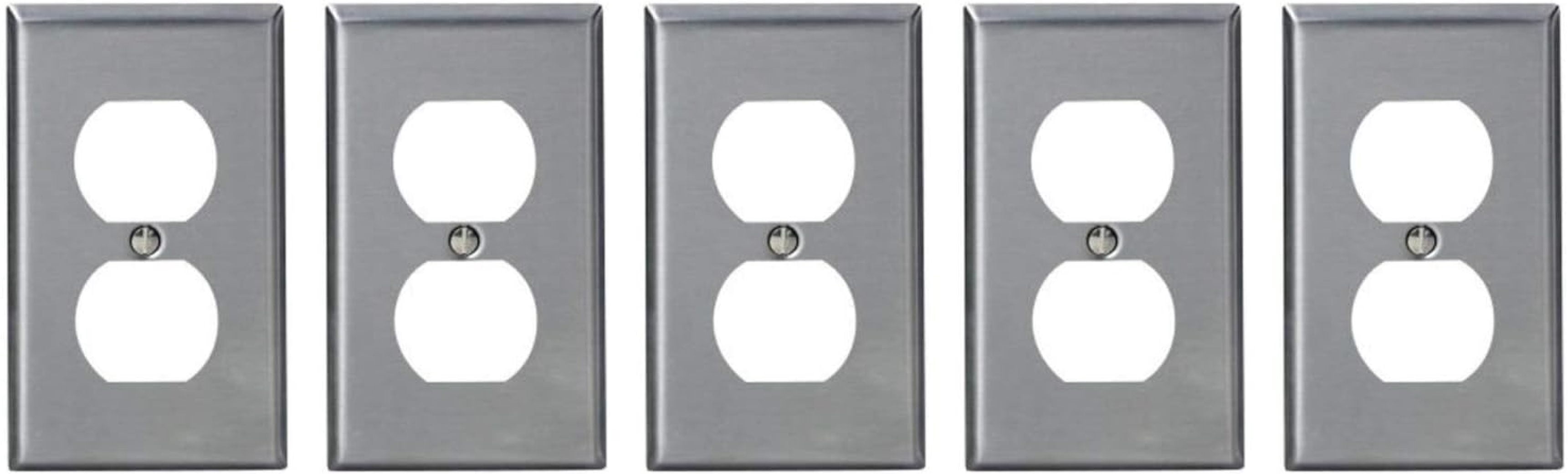 [Pack Of 5] CYRP 83210, Duplex Stainless Steel Wall Plate, 1 Gang ...