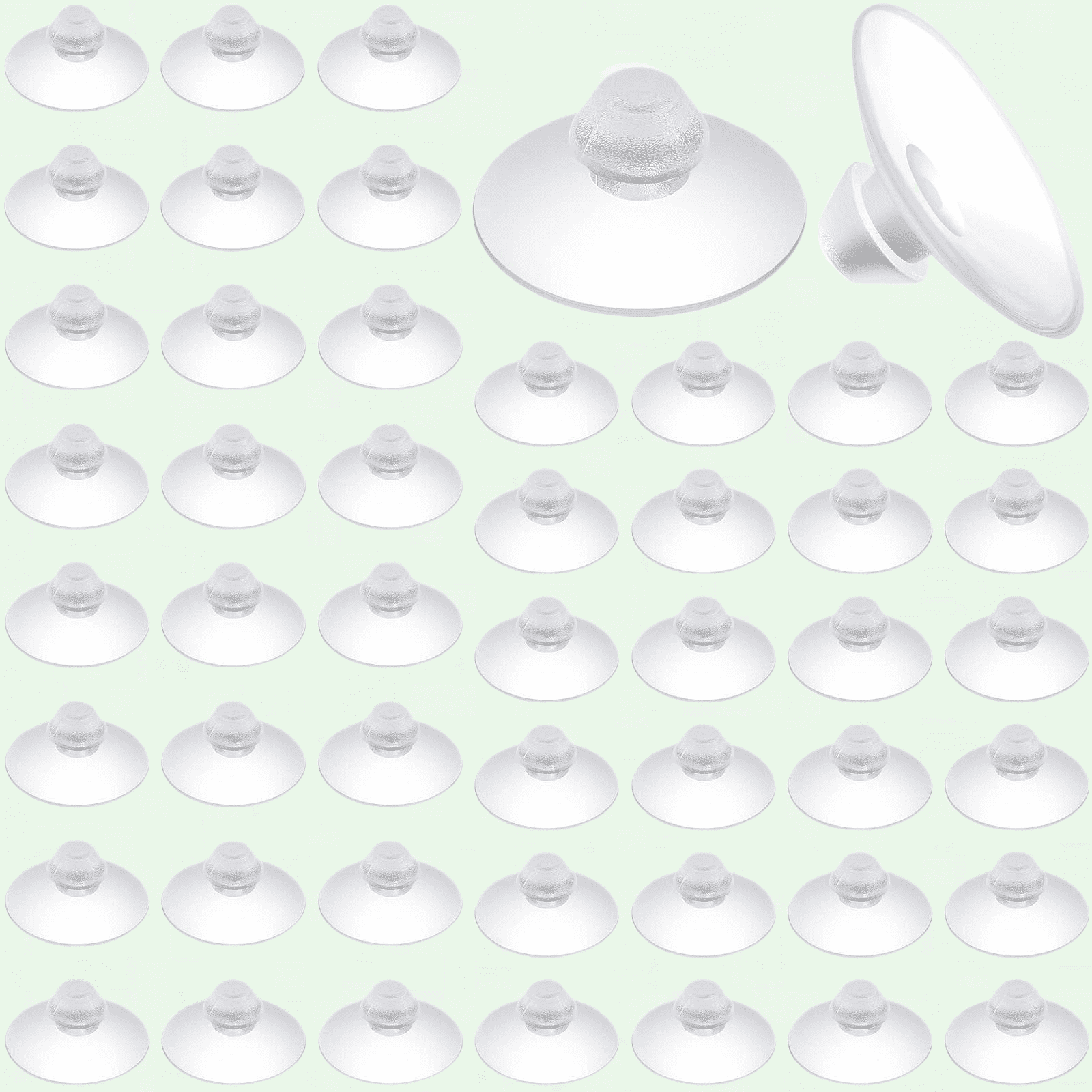 Pack of 50 20mm Mini Clear Suction Cups for Glass Table Tops - No Hooks ...
