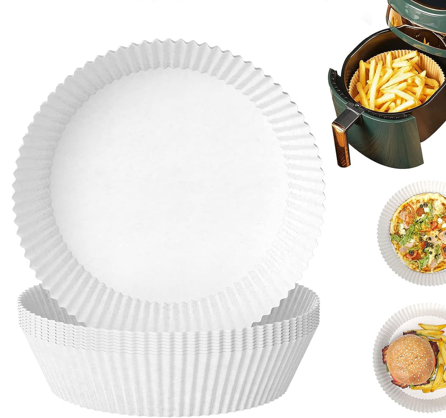 Pack of 50 Baking Paper for Hot Air Fryer, Round Baking Foil Airfryer ...