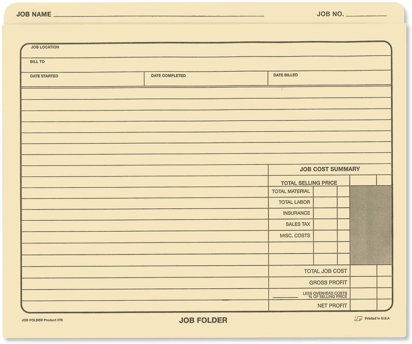 50-pack, 10x12 Manila File Jackets - Preprinted, Heavy Duty, Job ...