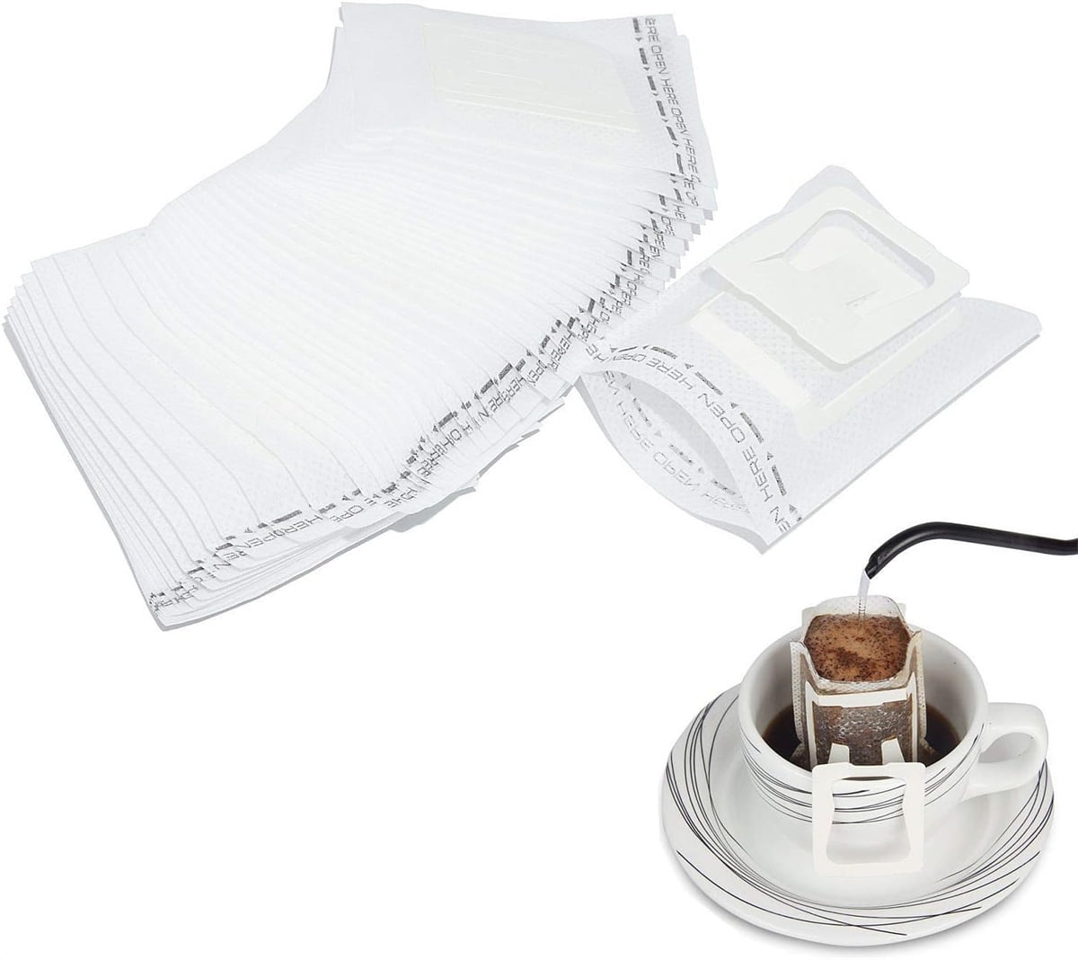 Pack of 50 Portable Hanging Ear Drip Coffee Bag, GIXUSIL Single Serve ...