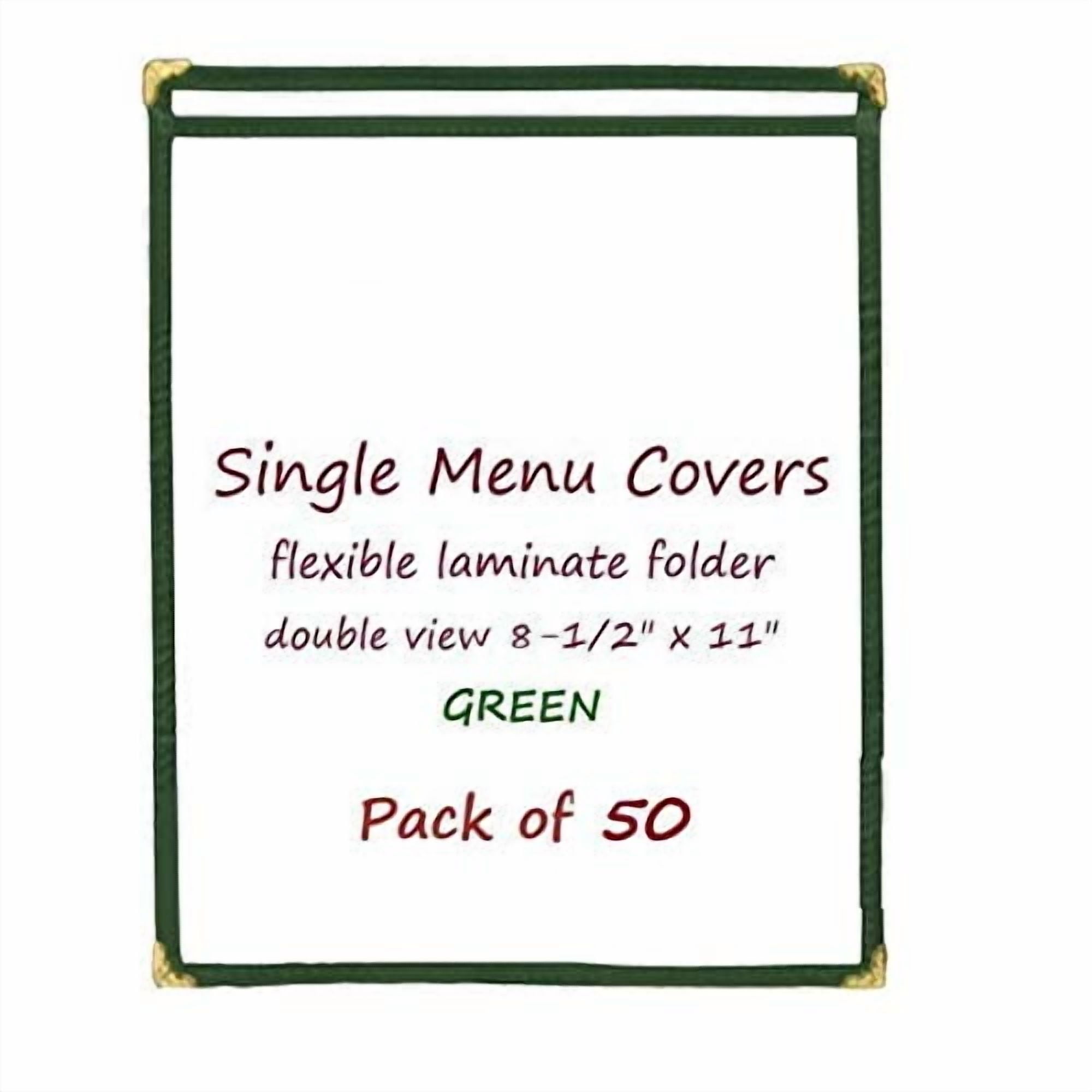 (Pack of 50) Single Menu Covers Laminate Plastic One Page Restaurant ...