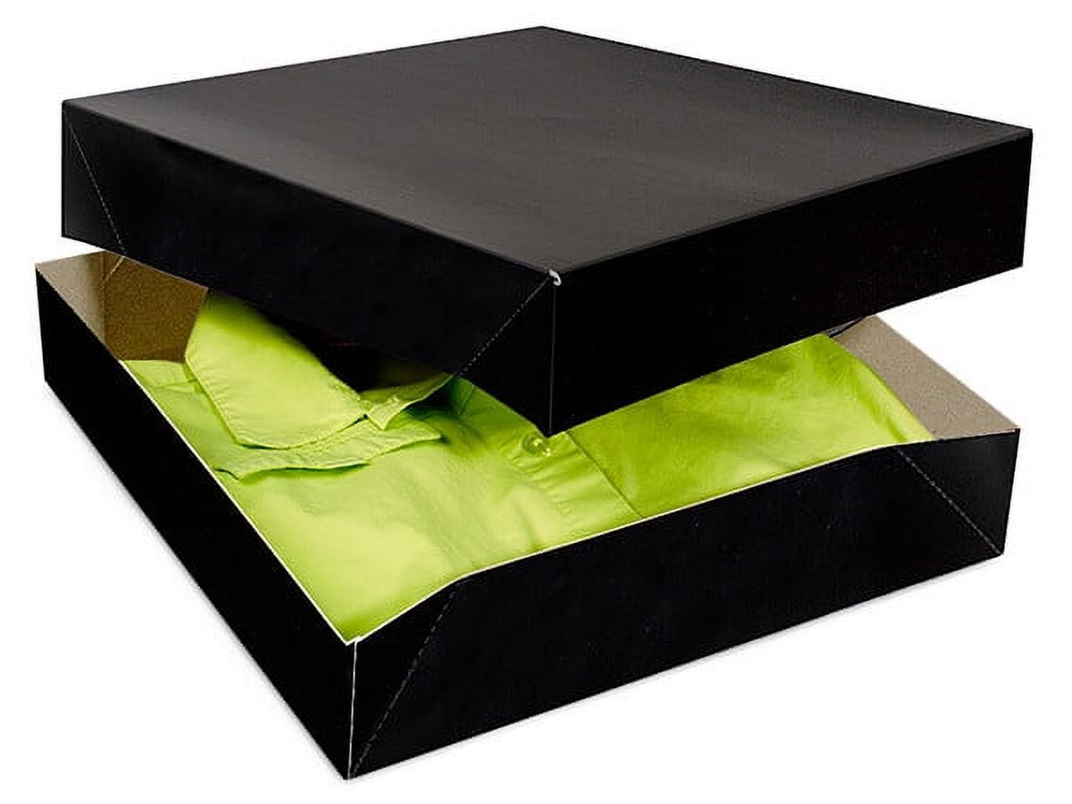 Pack of 50, Solid Black Gloss Gift Boxes 12 x 12 x 2.5" 100% Recycled ...