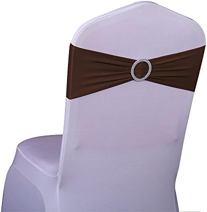 Pack of 50 Spandex Chocolate Brown Chair Sashes for Wedding Dark Brown ...