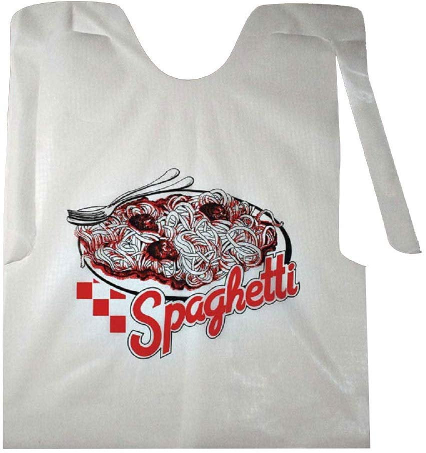 Pack of 500 Plastic Spaghetti Bibs 15.5 x 20 with Ties Thickness 1.375 ...