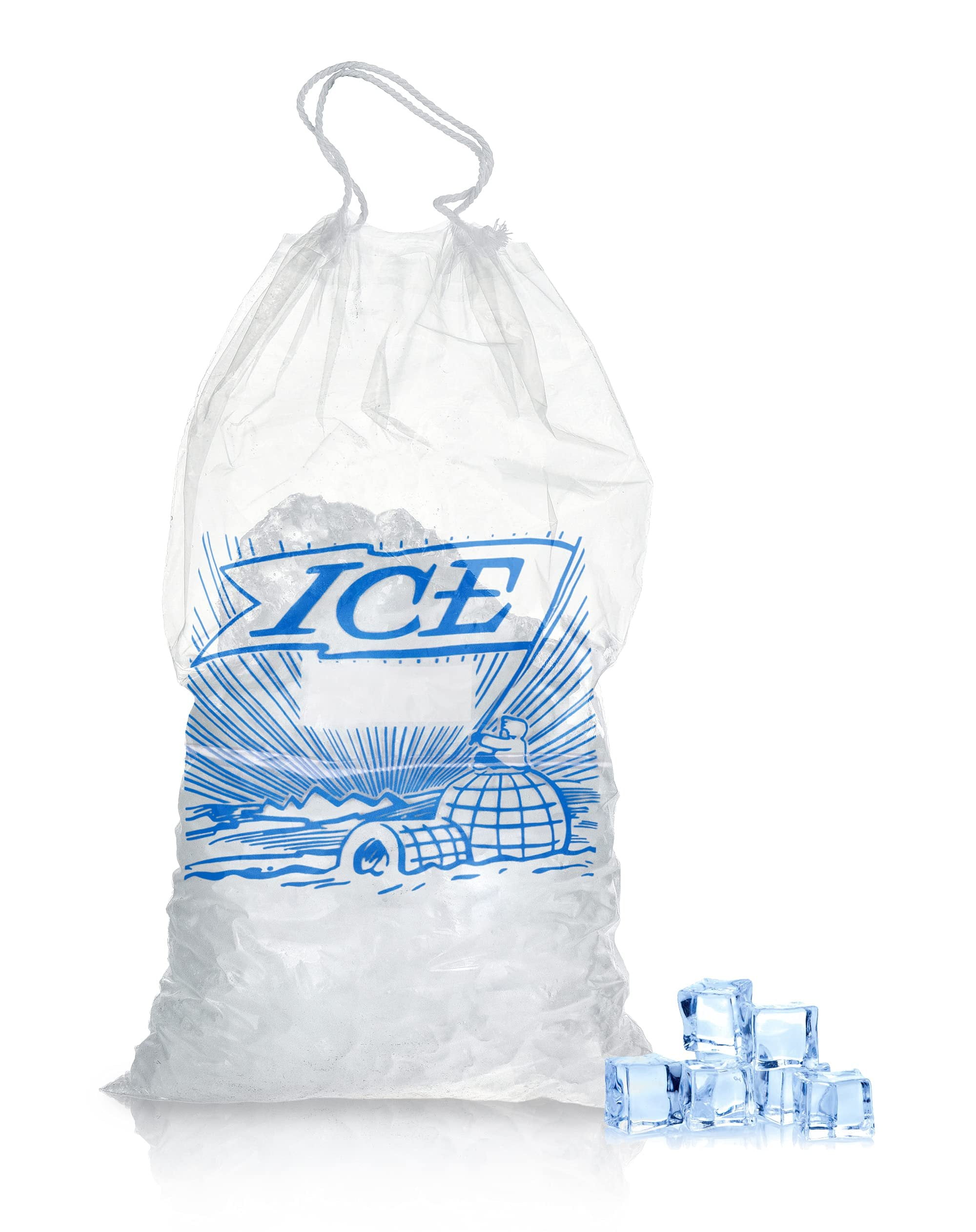 Pack of 500 Printed Metallocene Ice Bags 10 lb, 12 x 19. Polyethylene ...