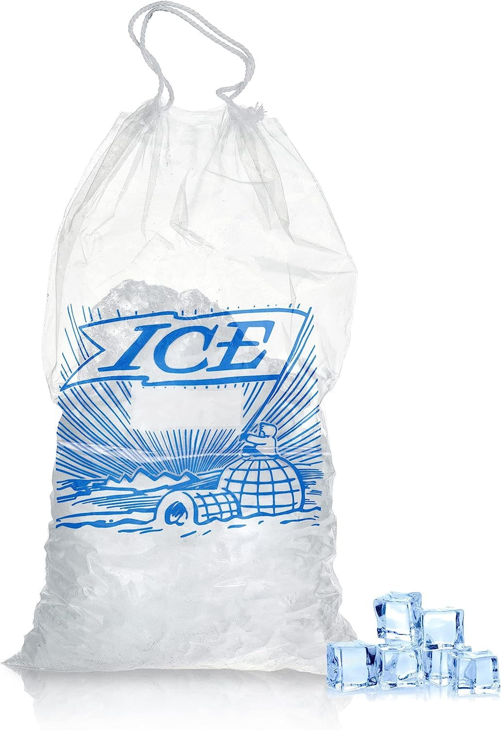 Pack of 500 Printed Metallocene Ice Bags 10 lb, 12 x 19. Polyethylene ...