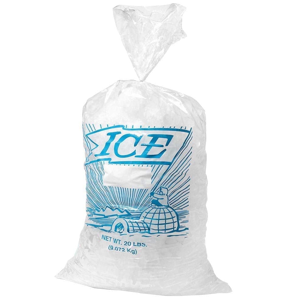 Pack of 500 Printed Metallocene Ice Bags 25 lb, 15 x 30. Open End ...