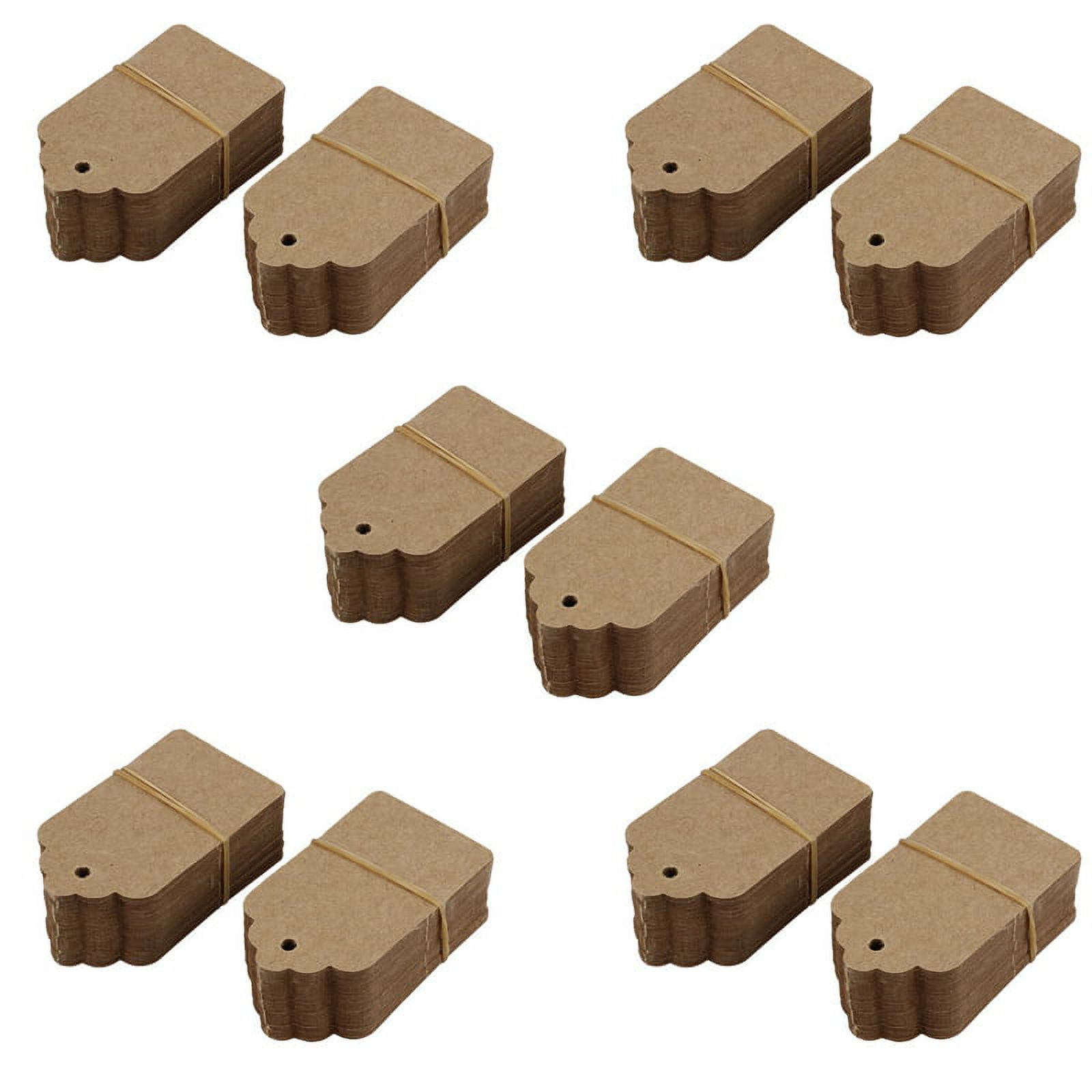 Pack 500 Rustic 40mmx70mm Scalloped Kraft Paper Card,Blank Brown Tag ...