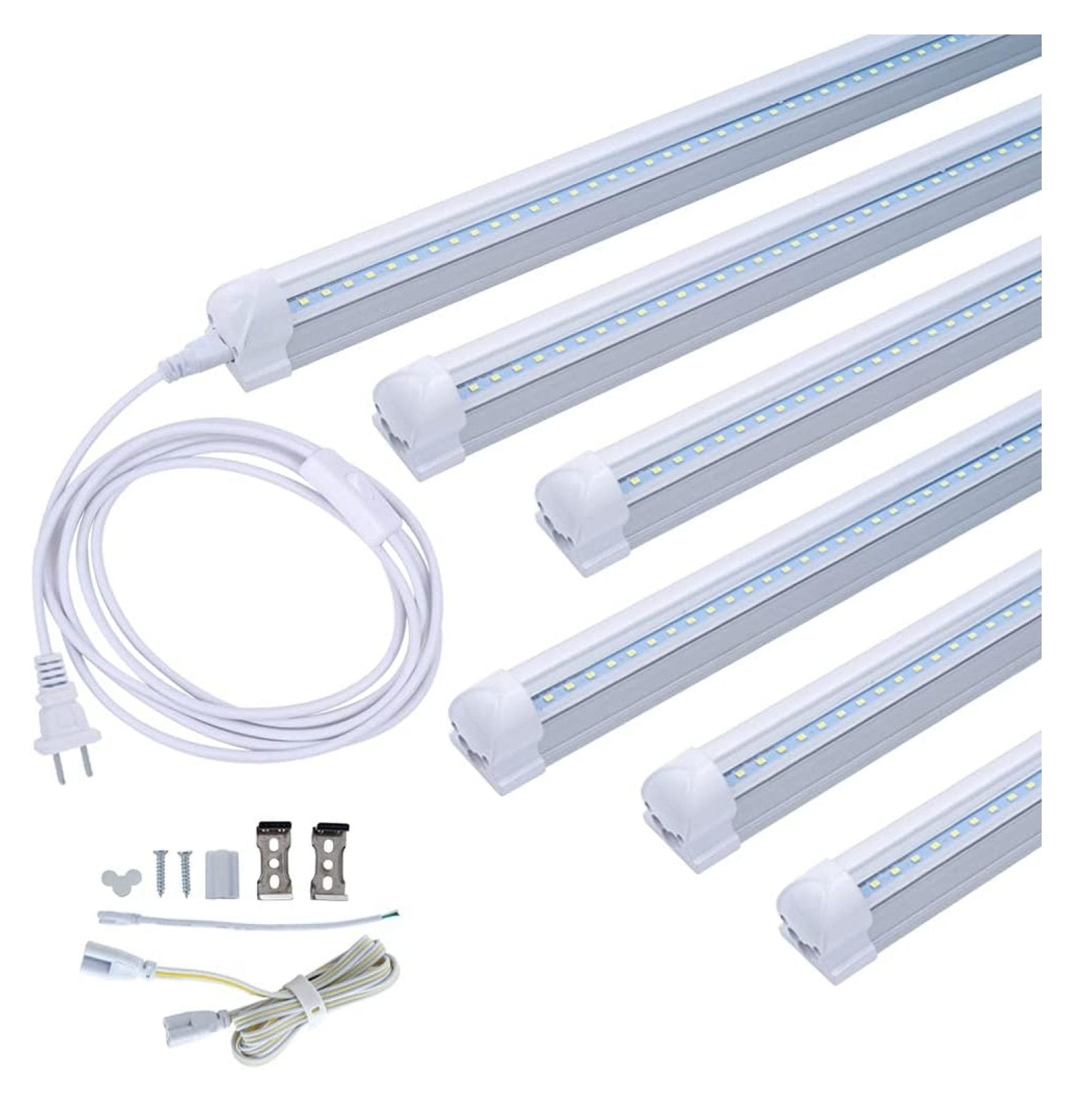 (Pack of 6) 4FT LED Shop Light 24W 4 Foot T8 Integrated Tube Light ...