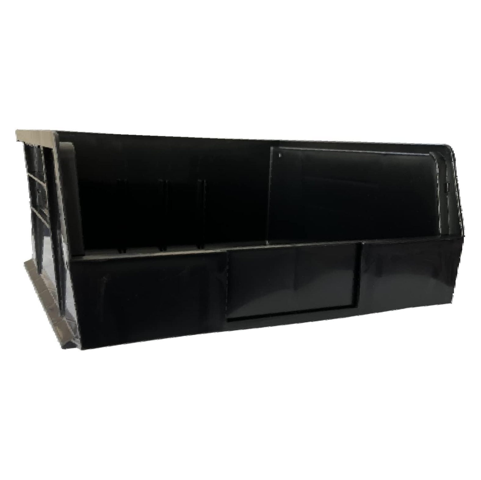 Pack Of 6 Black Plastic Storage Bin Hanging Stacking Containers