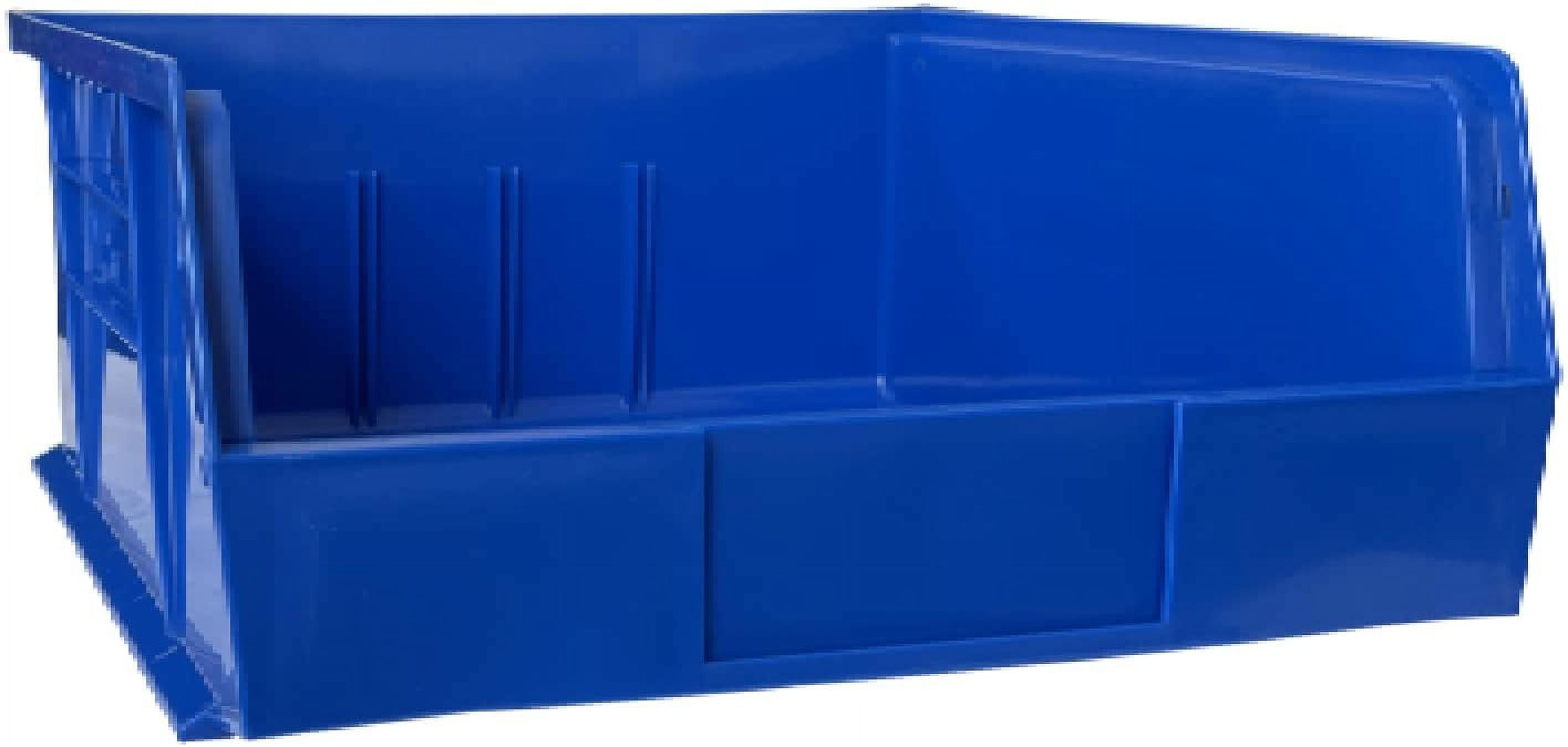 Pack of 6 Blue Plastic Storage Bin Hanging Stacking Containers, Plastic ...