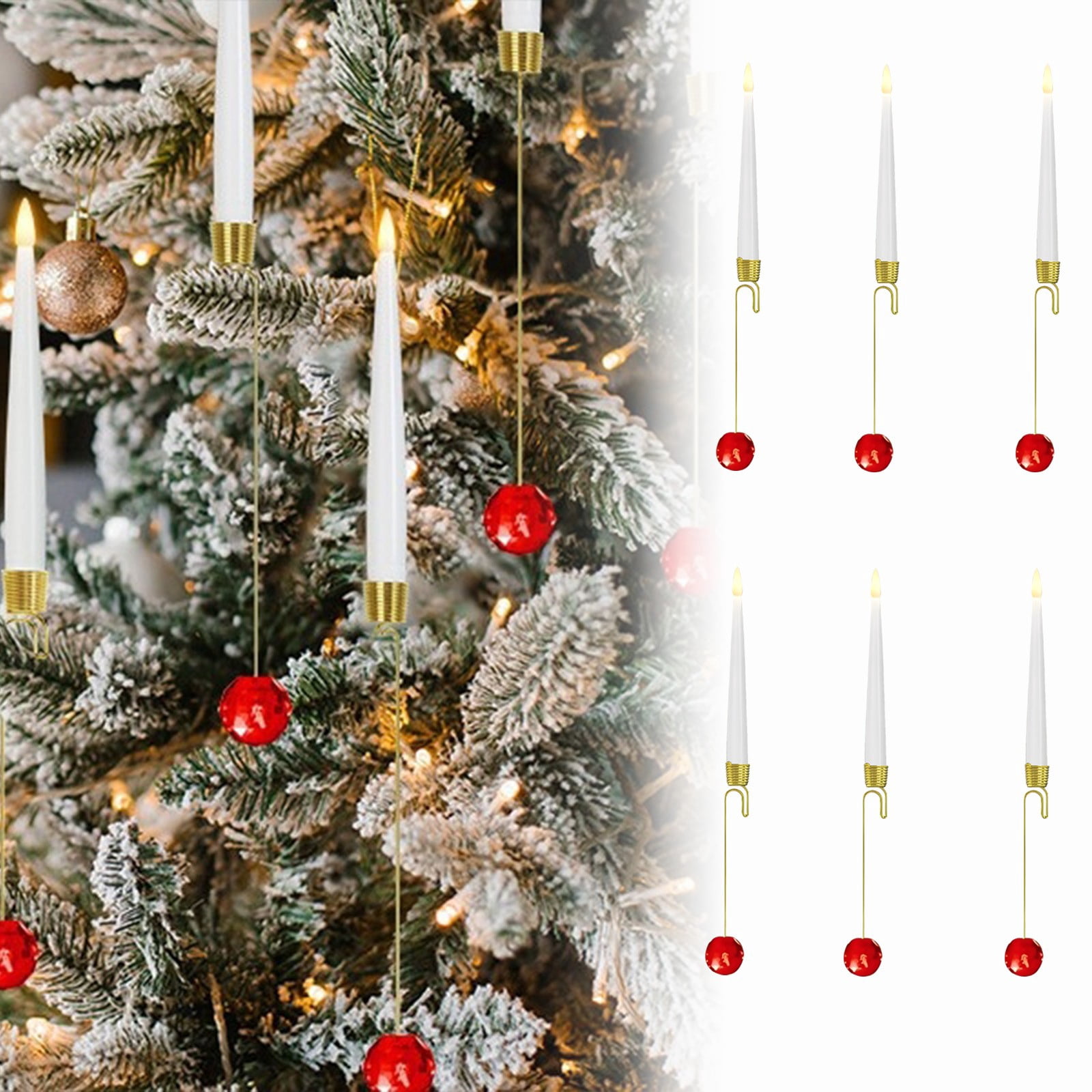 Pack Of 6 Flickering Remote LED Short Taper Candles - Battery Operated ...
