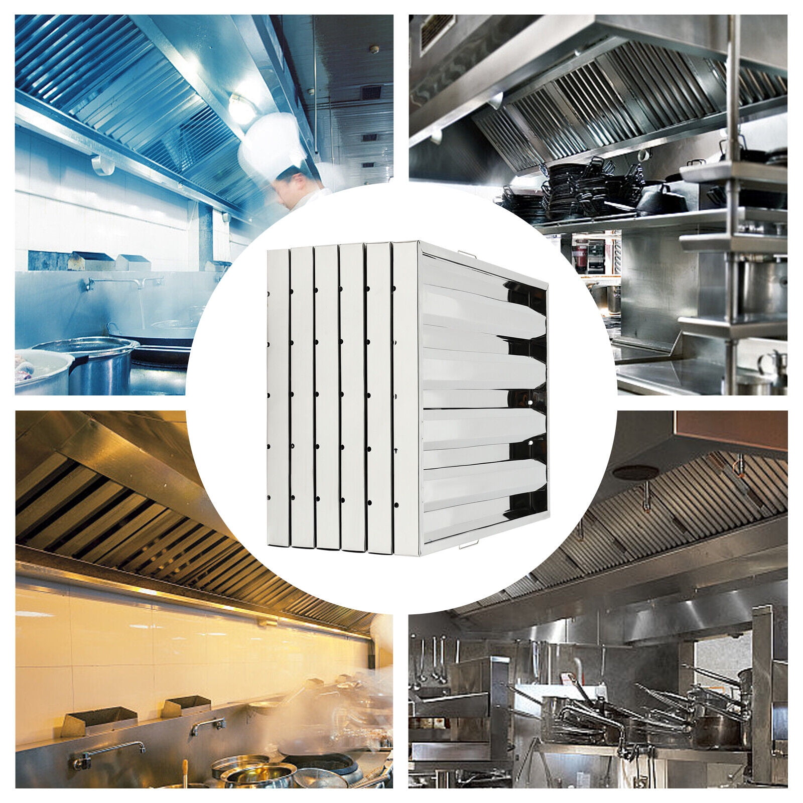 Pack of 6 Hood Filters 19.5W x 24.5H Inch, 430 Stainless Steel 4 ...