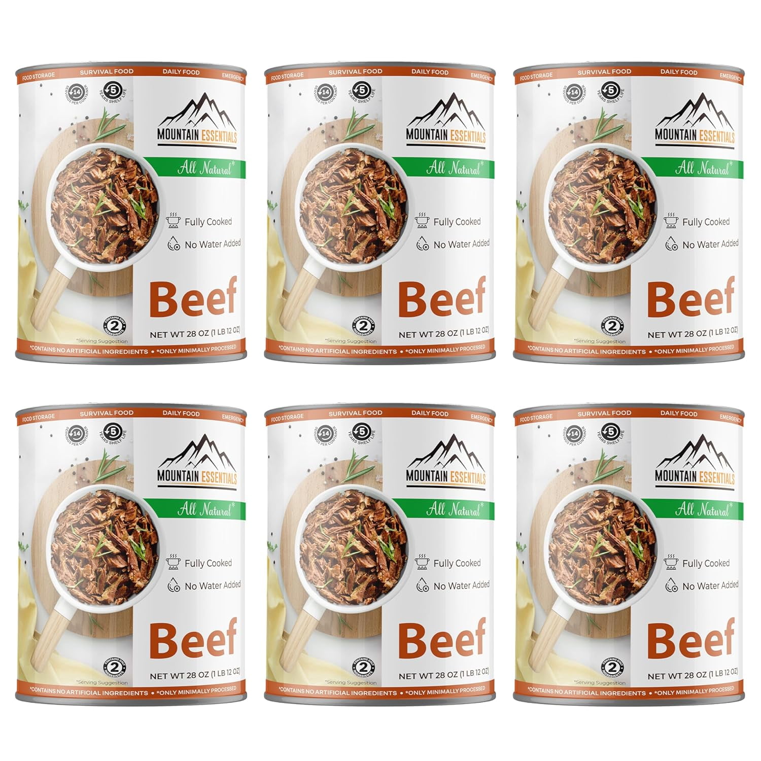 Mountain Essentials, Canned Beef, 28 Oz, Fully Cooked, Gluten Free, No ...
