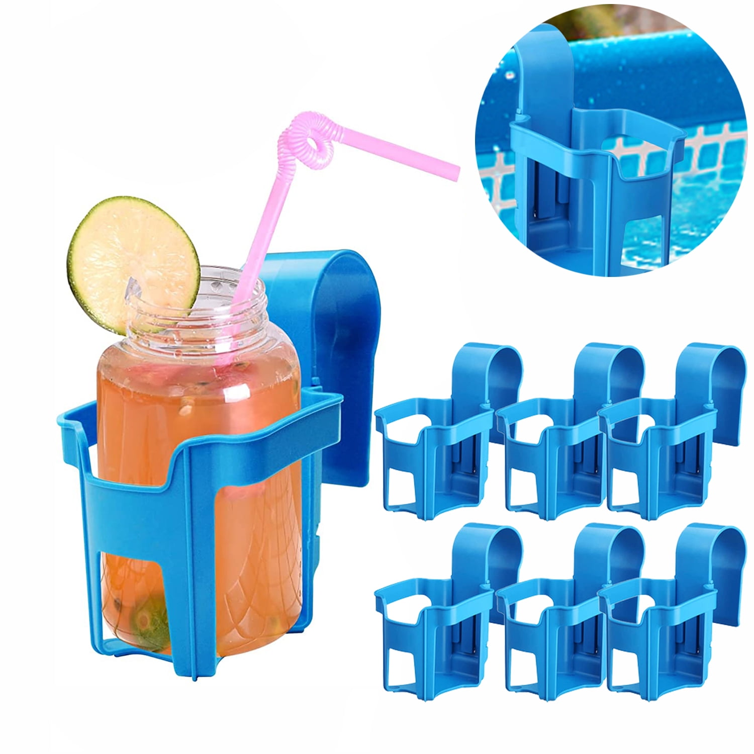(Pack of 6) Pool Drink Holder, Cup Holder, Pool Accessories for Frame ...